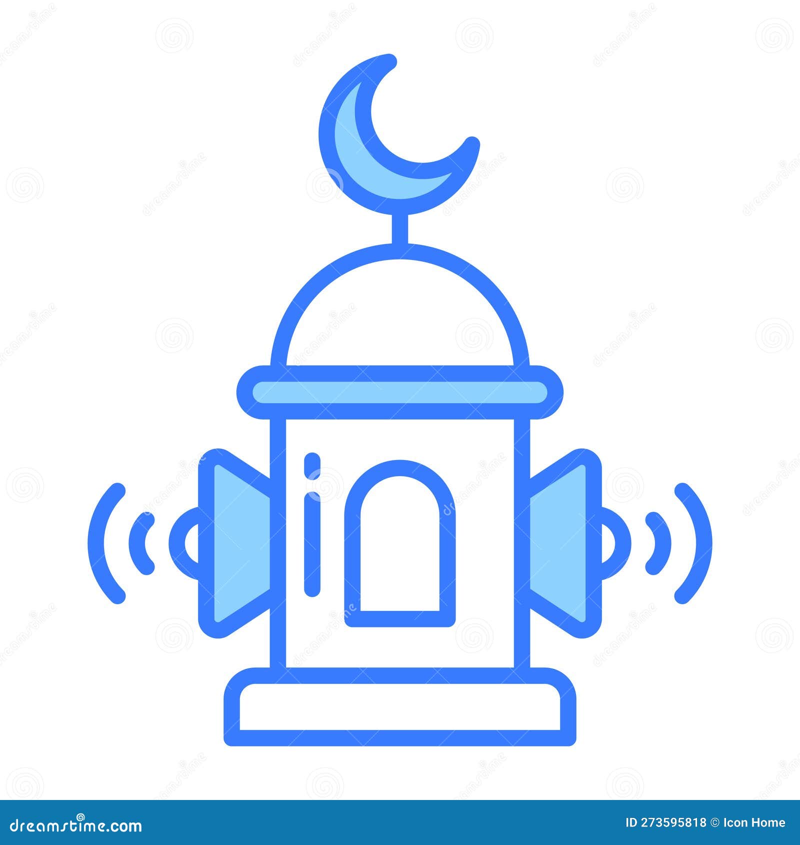 Speakers On Mosque Tower Showing Concept Of Adhan Vector In Trendy ...