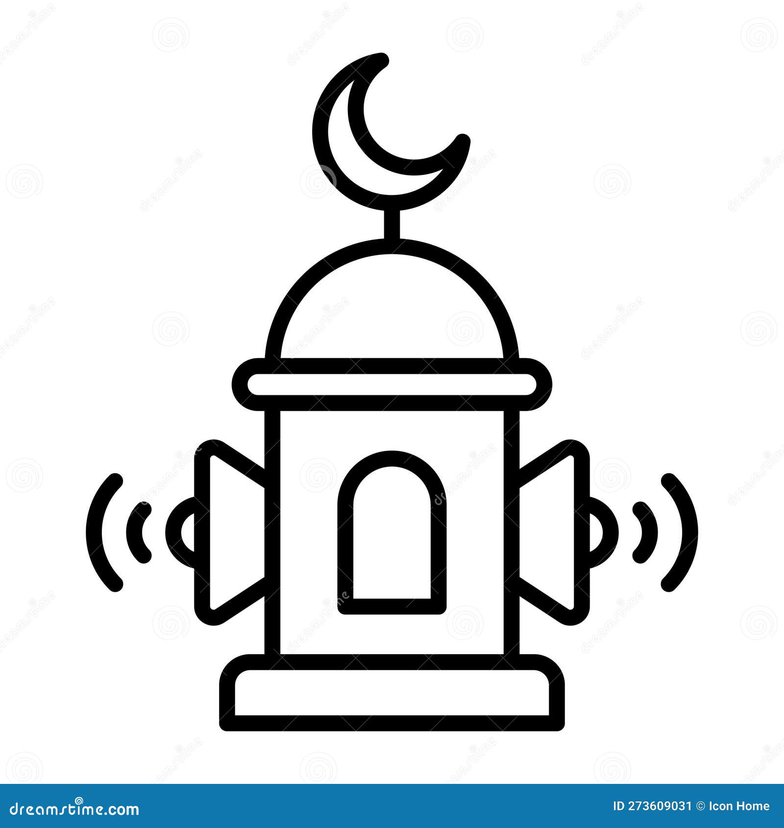 Speakers on Mosque Tower Showing Concept of Adhan Vector in Trendy ...