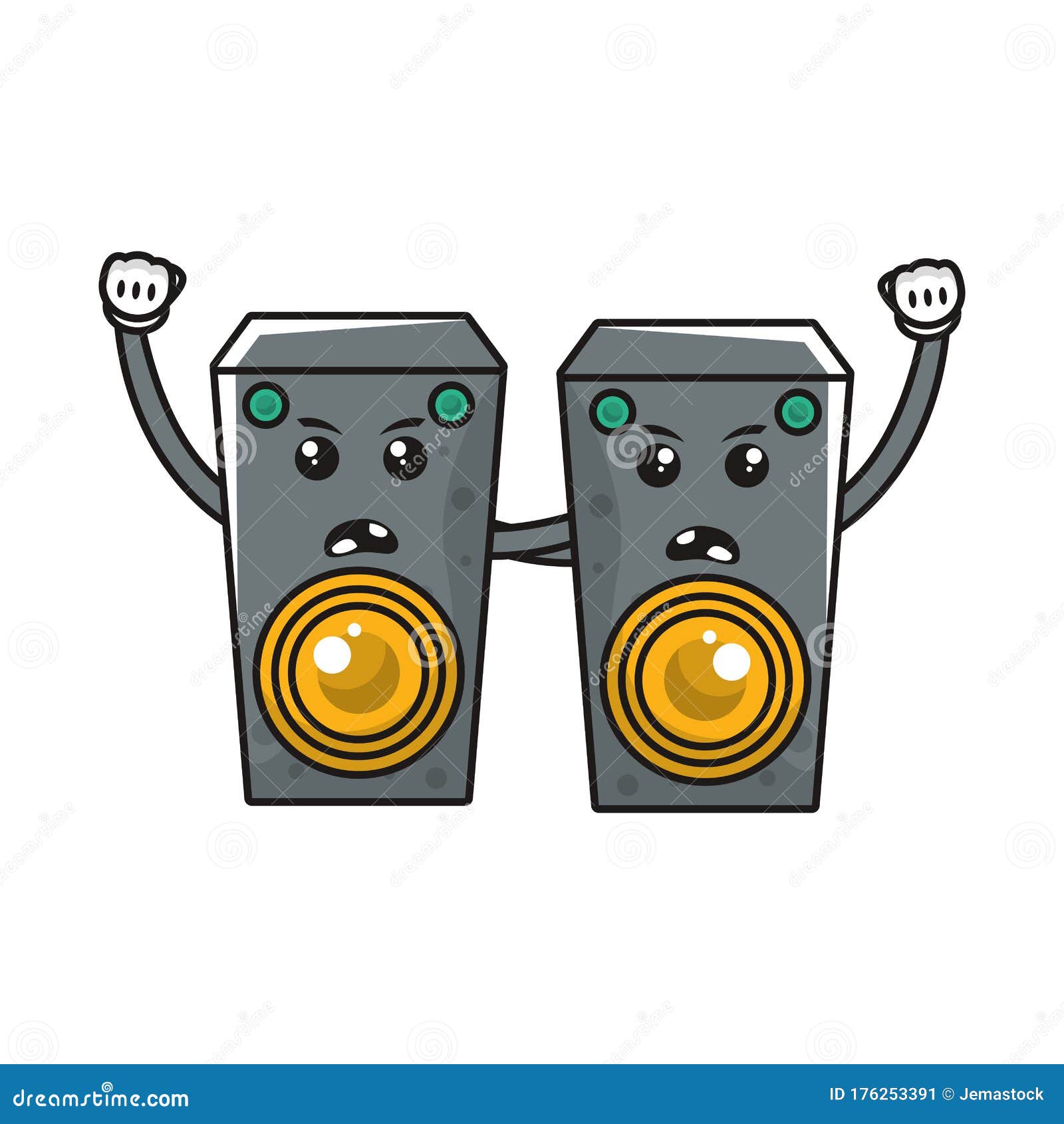 Speakers Sound Comic Characters Icon Stock Vector - Illustration of ...