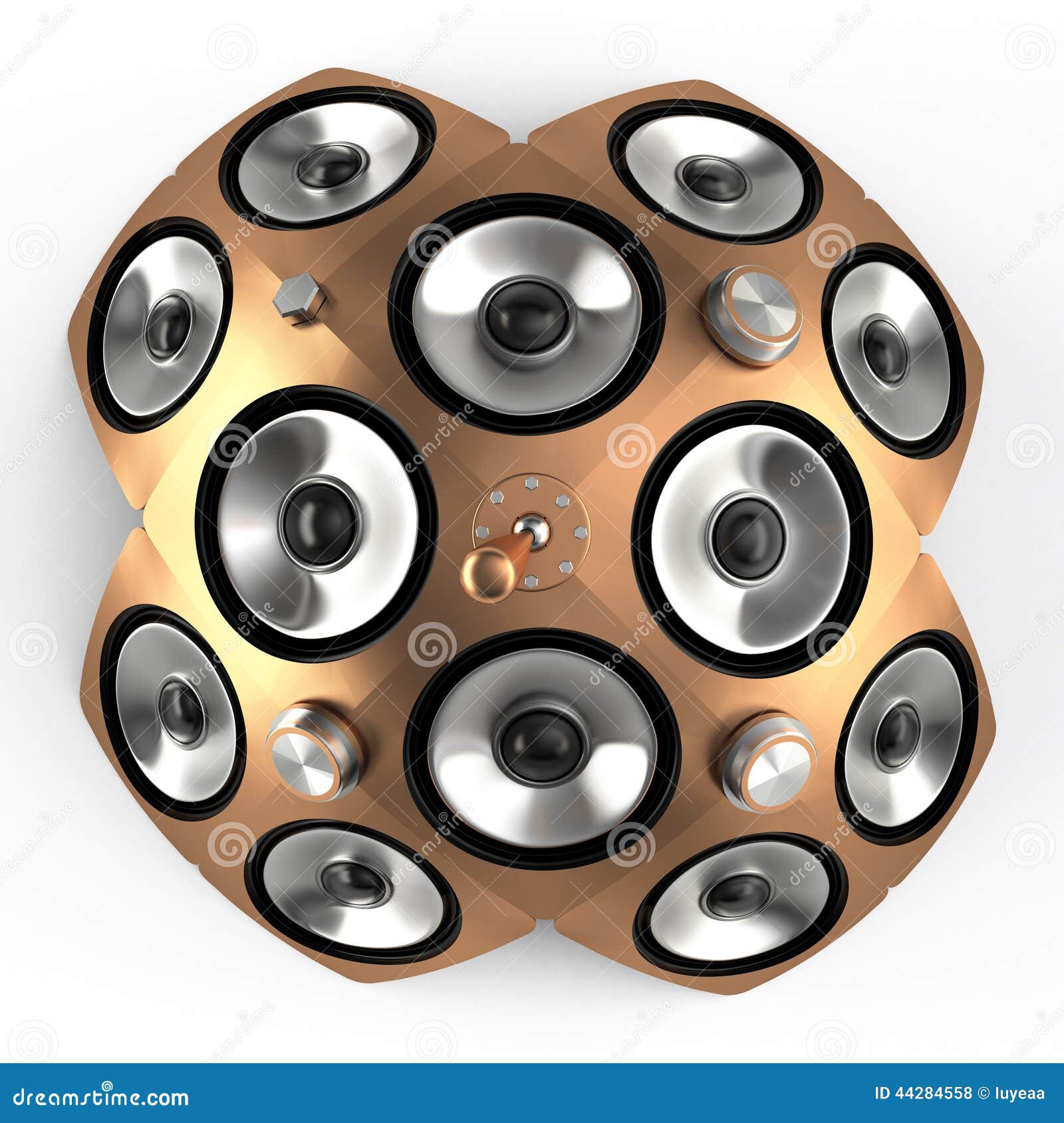 Speakers and Toggle Switch, 3D Stock Illustration - Illustration of ...