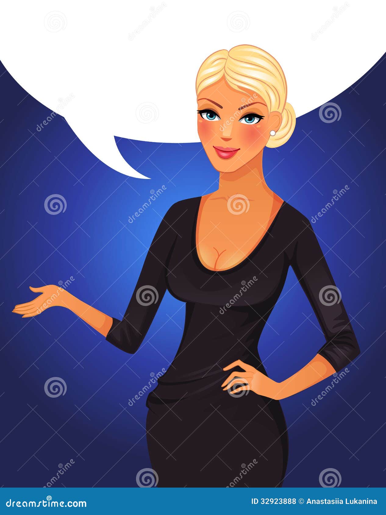 Speaking business woman stock vector. Illustration of hand - 32923888