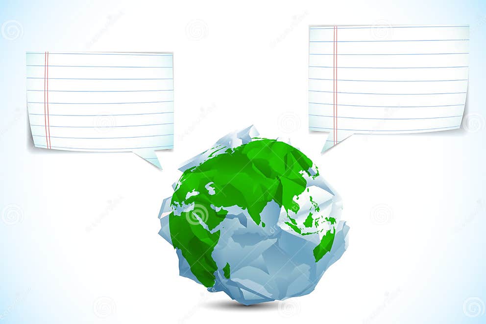 Speaking Earth stock vector. Illustration of paper, bubble - 20397580