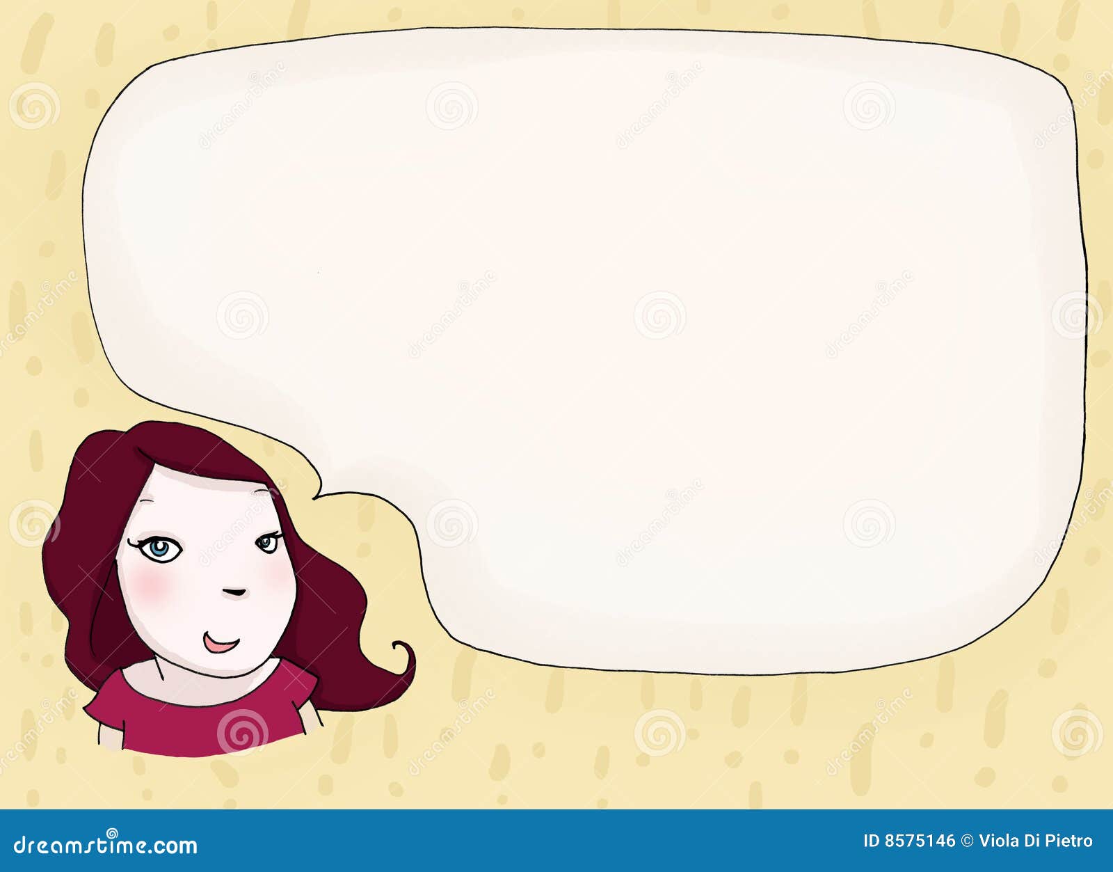 Speaking Girl Comic Empty Balloon Stock Illustration - Illustration of ...