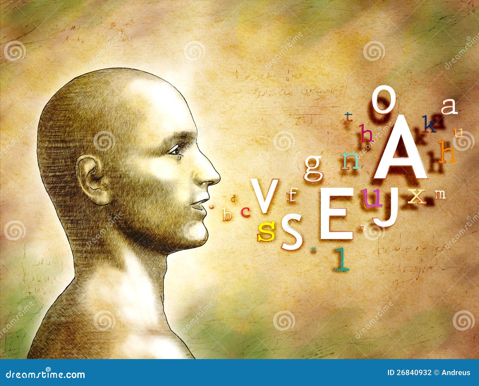 Speaking head stock illustration. Illustration of grunge - 26840932