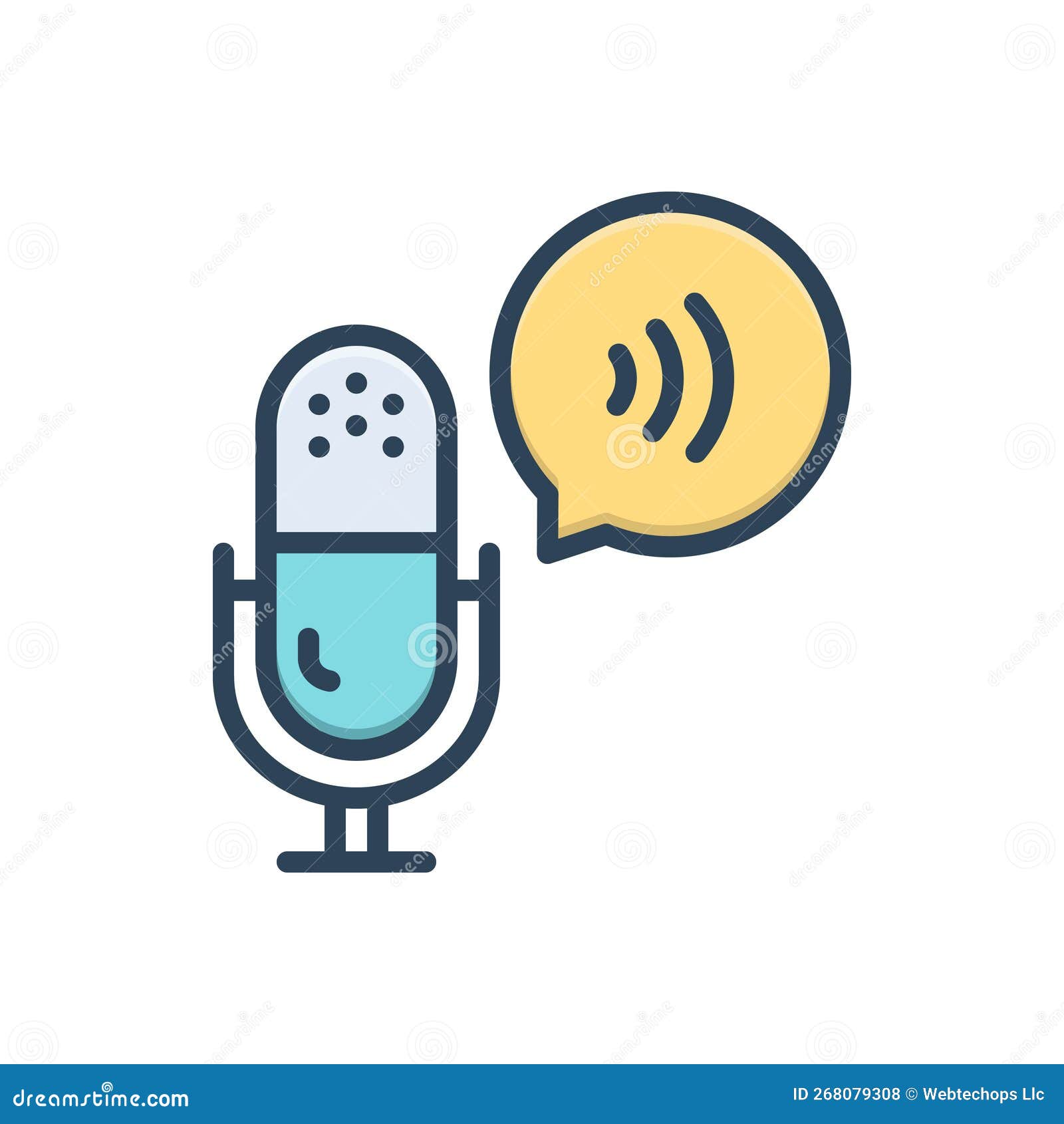 Color Illustration Icon for Speaking, Mic and Studio Stock Illustration ...
