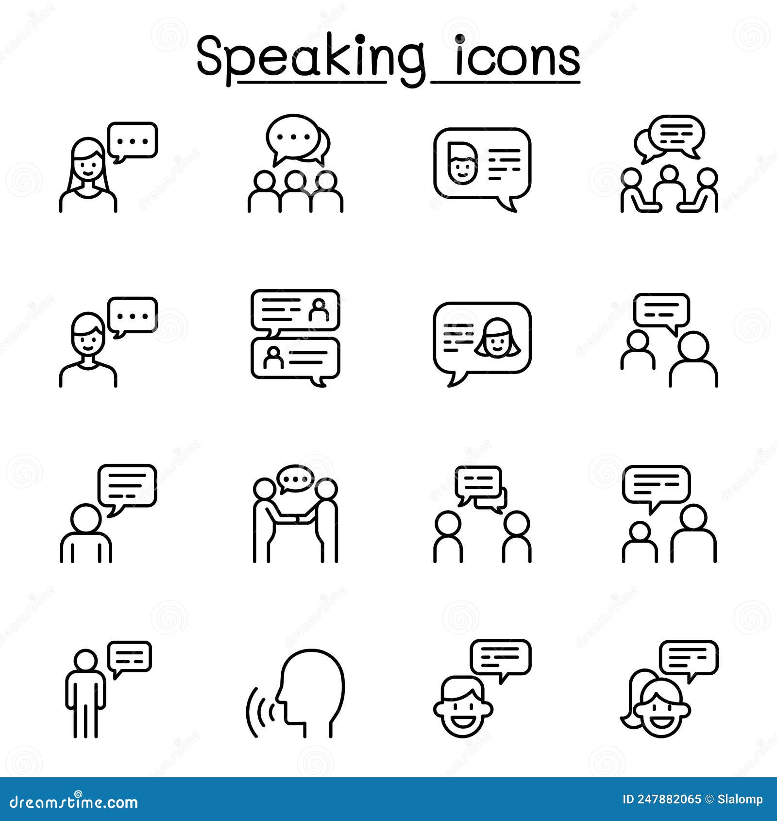 Speaking Icon Dialog Silhouette Clipart Cartoon Vector | CartoonDealer ...