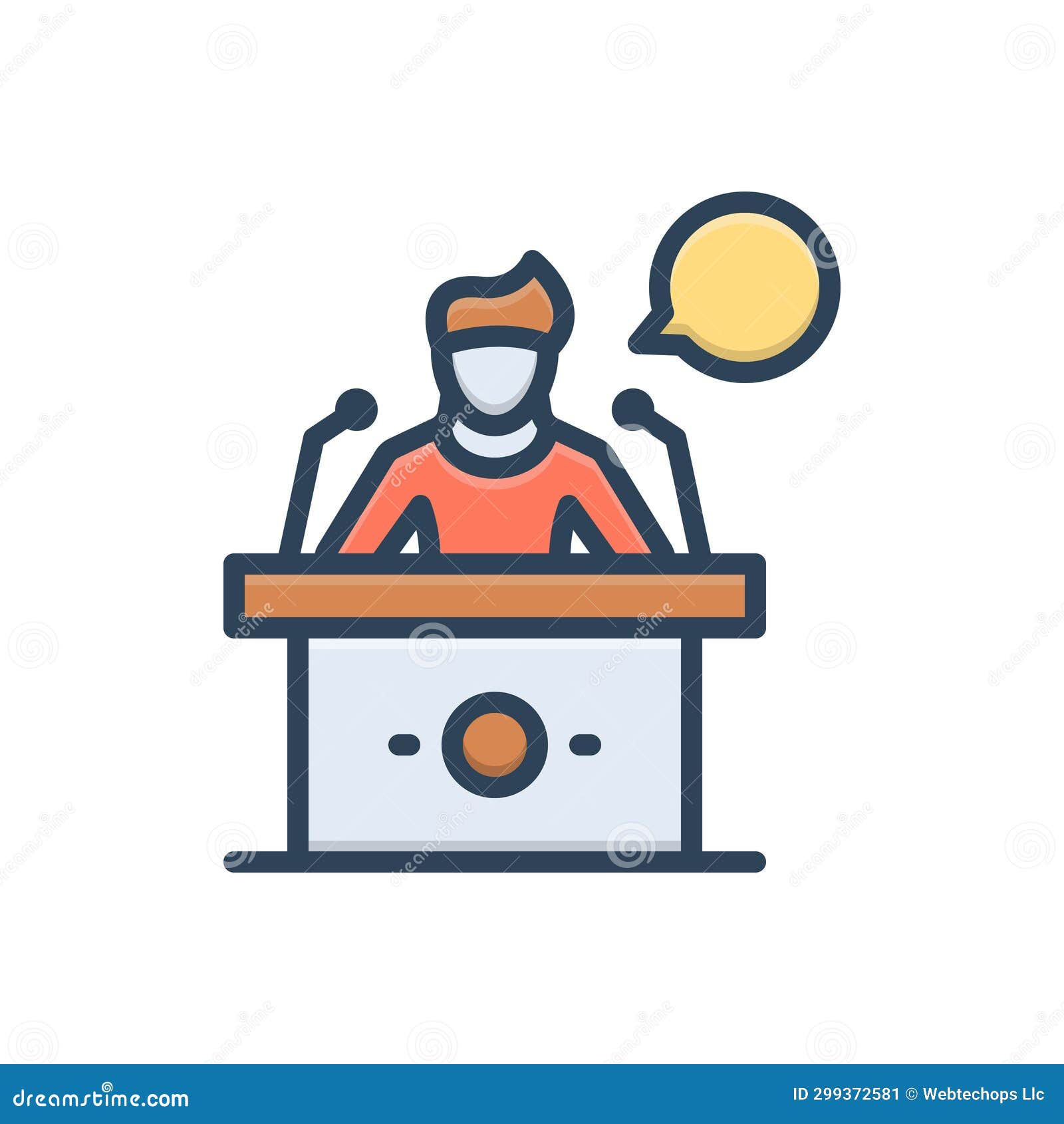 Color Illustration Icon for Speaking, Speaker and Conference Stock ...