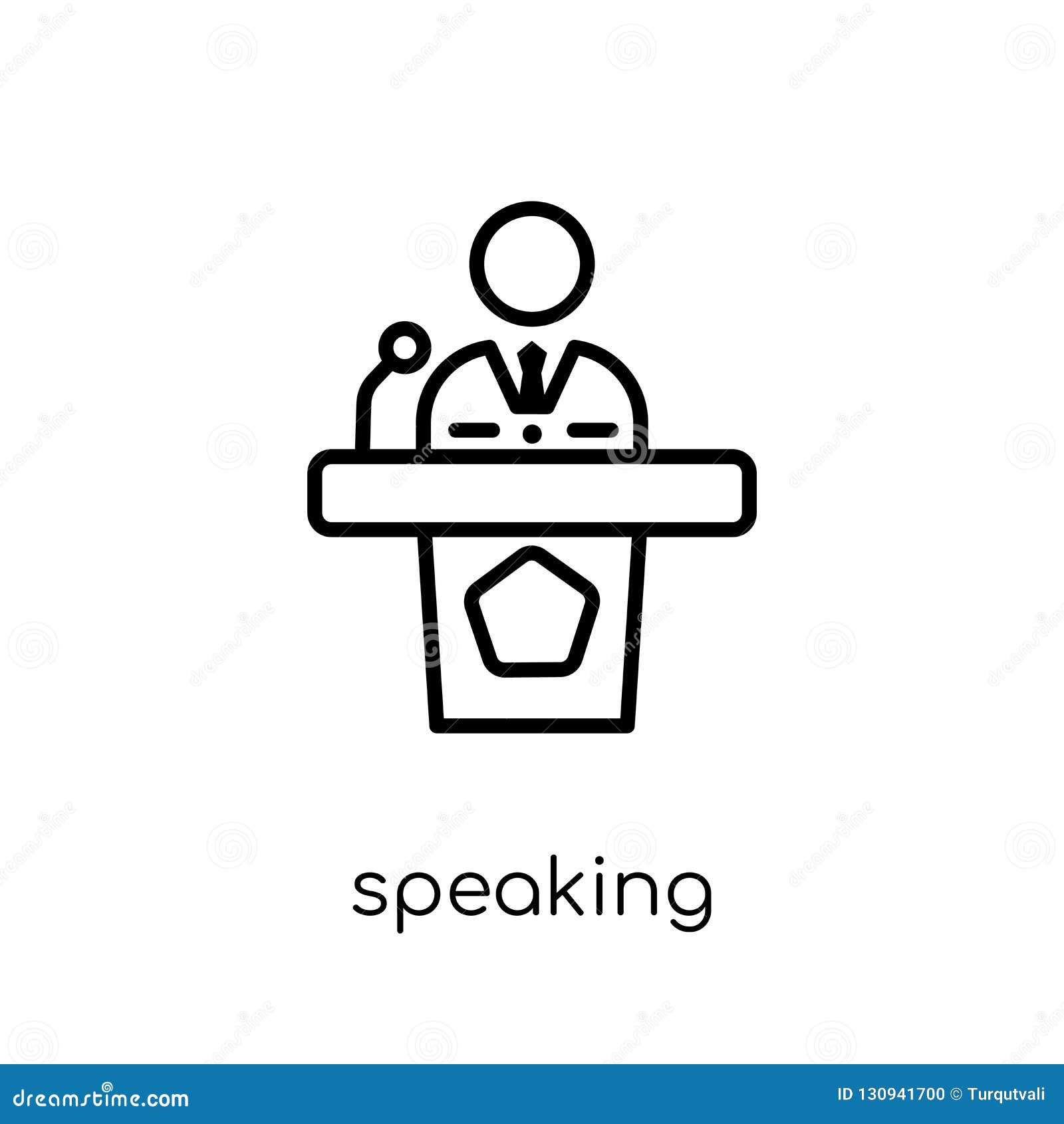 Speaking Icon. Trendy Modern Flat Linear Vector Speaking Icon on Stock ...