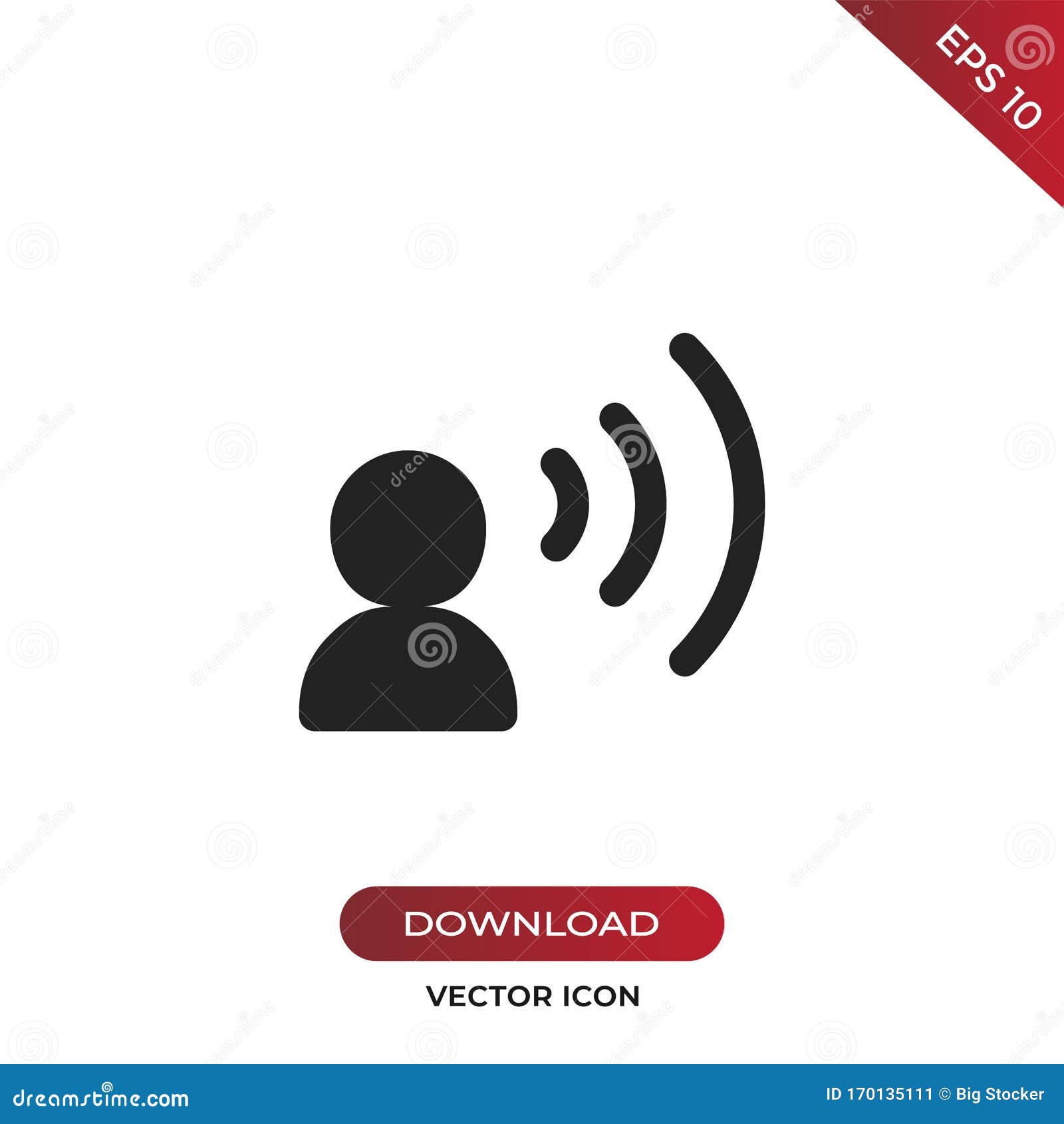 Speaking Icon Vector. Simple Speaking Sign in Modern Design Style for ...