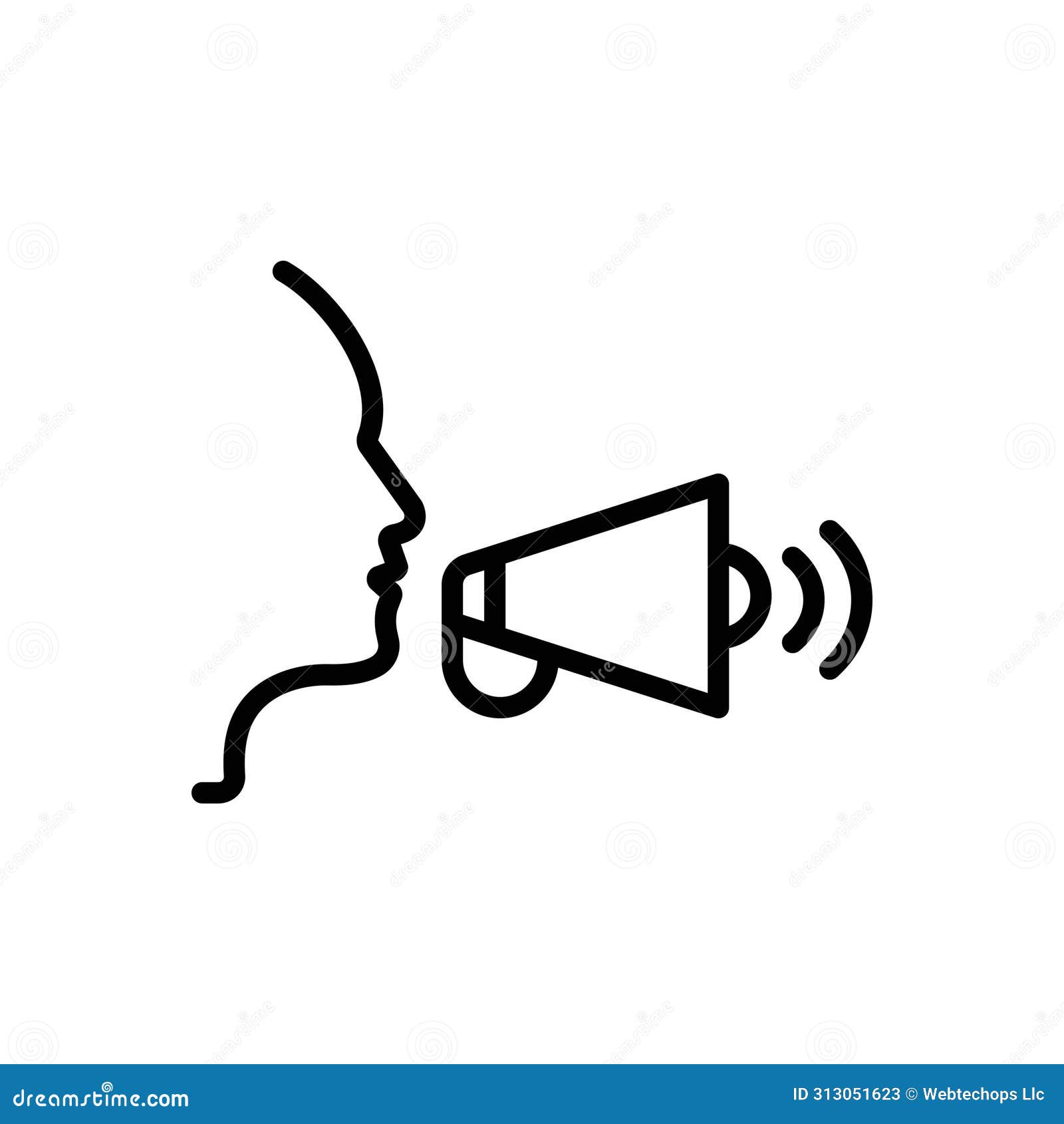 Black Line Icon for Speaking, Verbal and Spoken Stock Vector ...