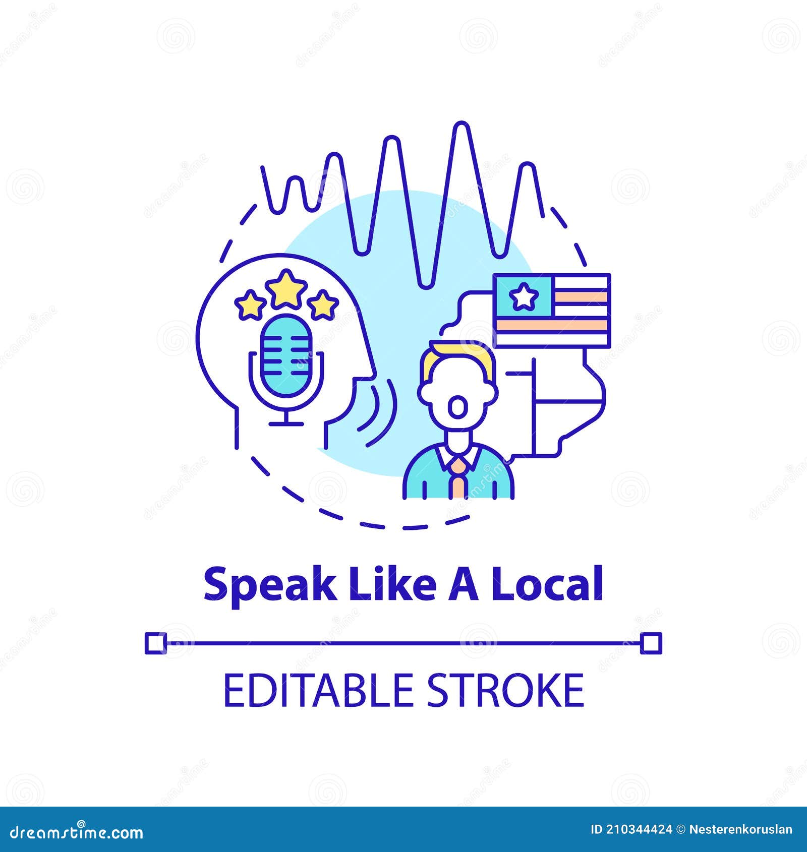 Speaking Like Local Concept Icon Stock Vector - Illustration of vector ...