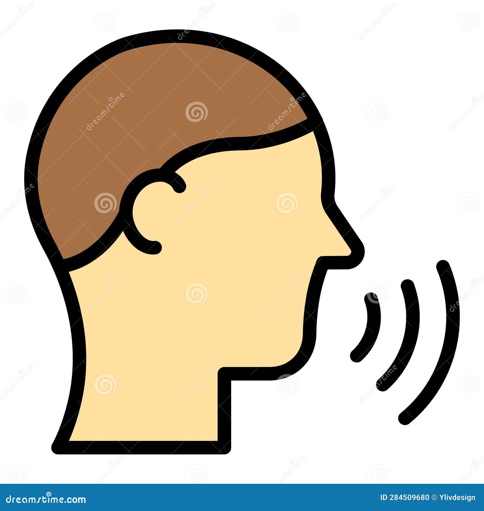 Speaking Man Icon Vector Flat Stock Illustration - Illustration of ...