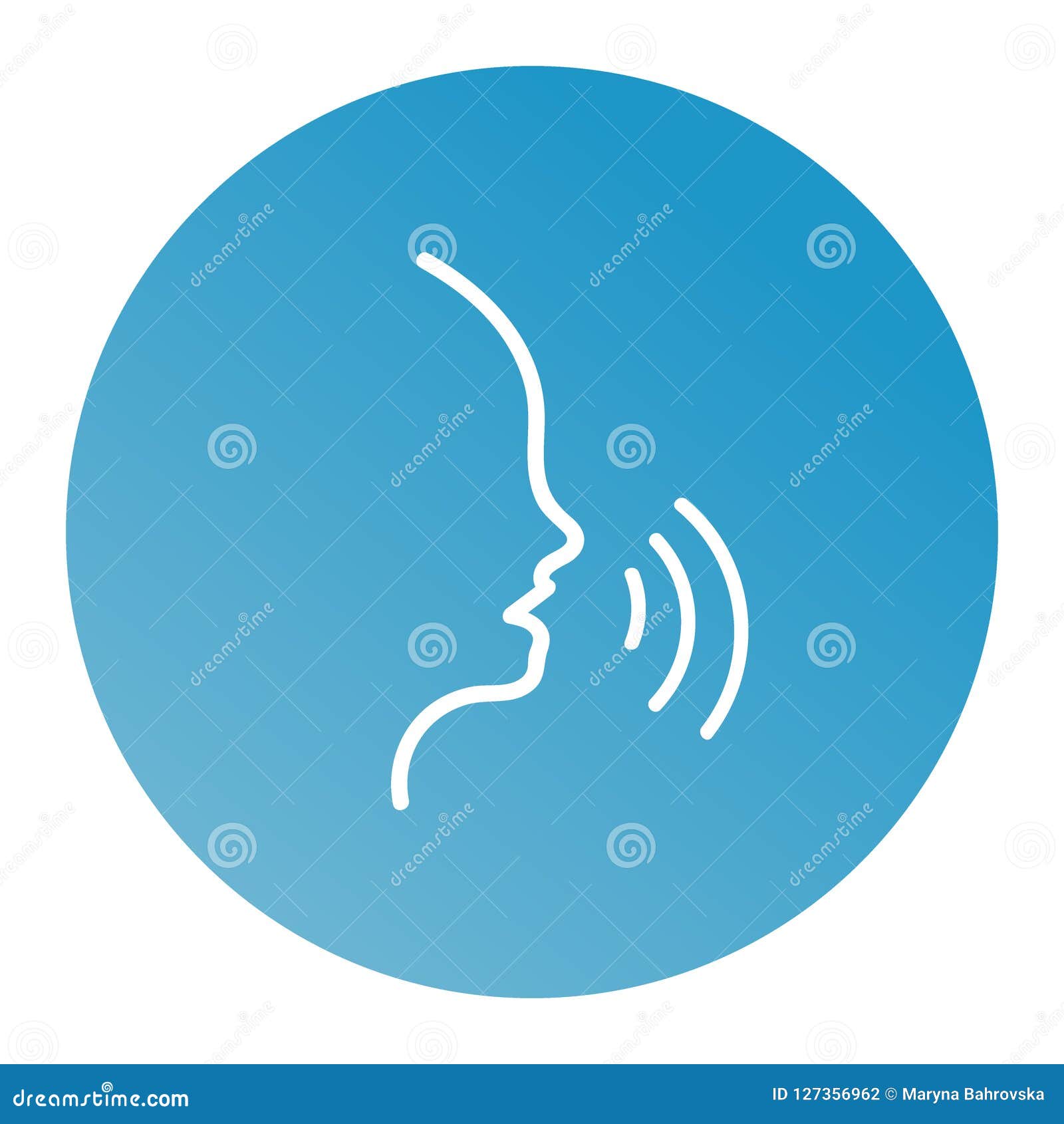 Speaking man line icon stock vector. Illustration of head - 127356962