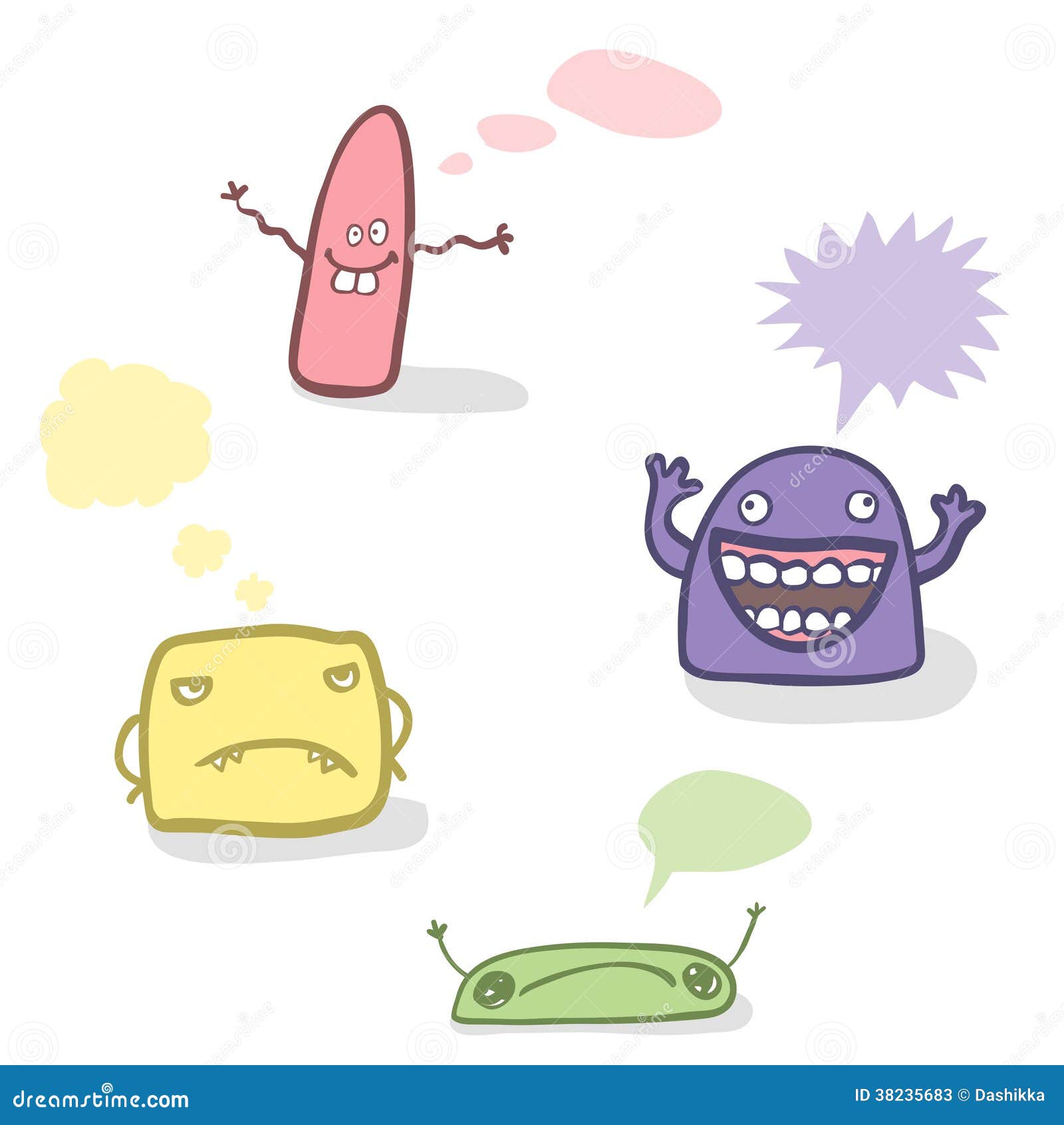 Speaking Monsters stock illustration. Illustration of monster - 38235683