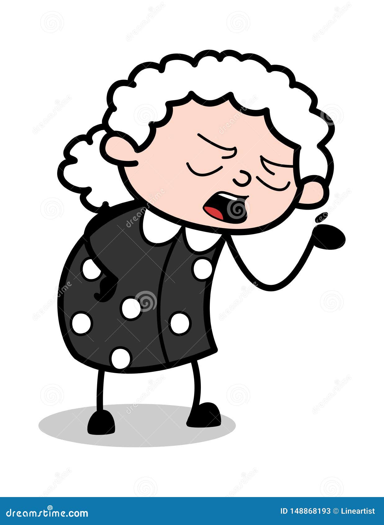 Speaking - Old Cartoon Granny Vector Illustration Stock Illustration ...