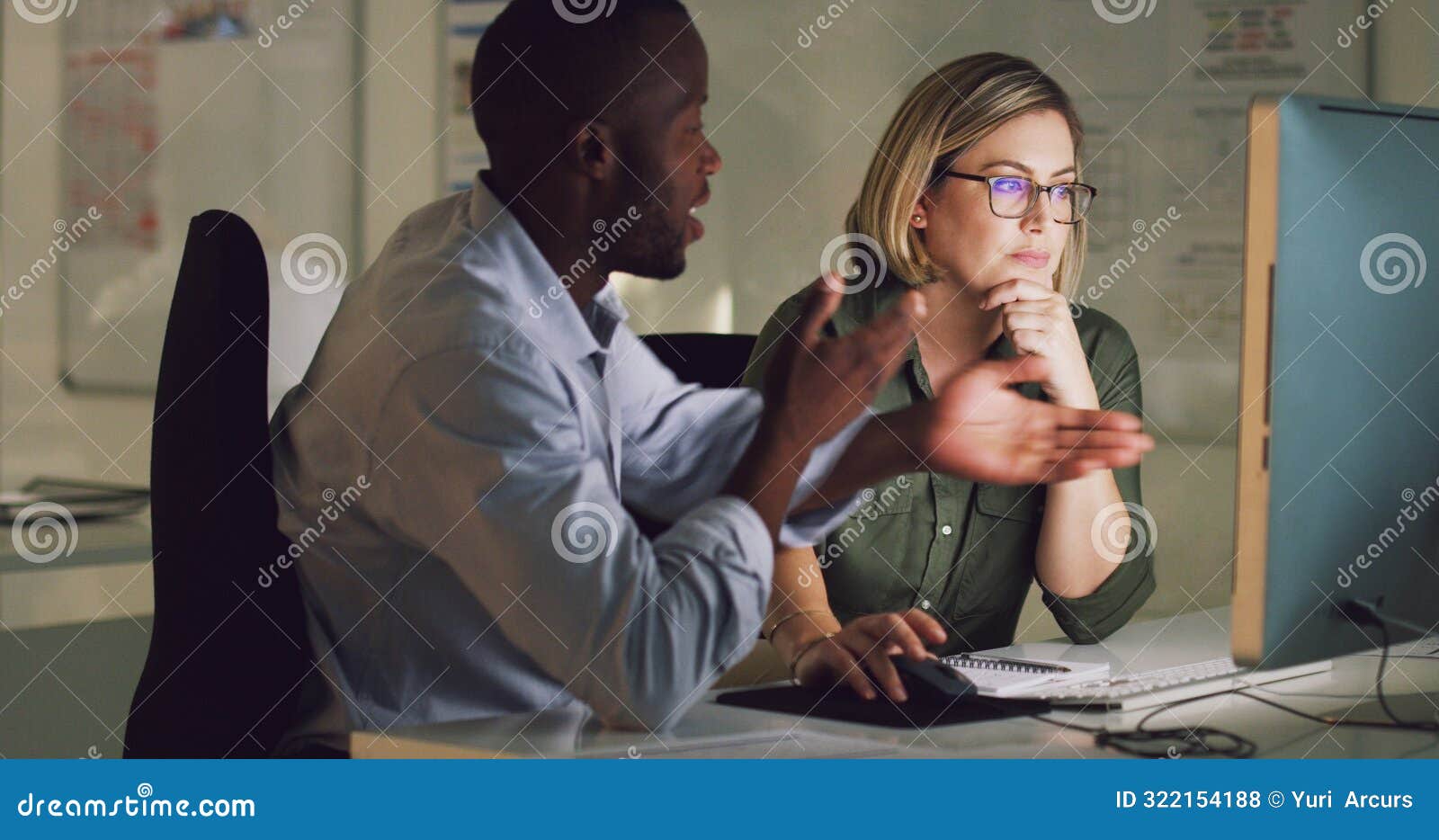 Speaking, Problem Solving or Business People on Computer for Training ...