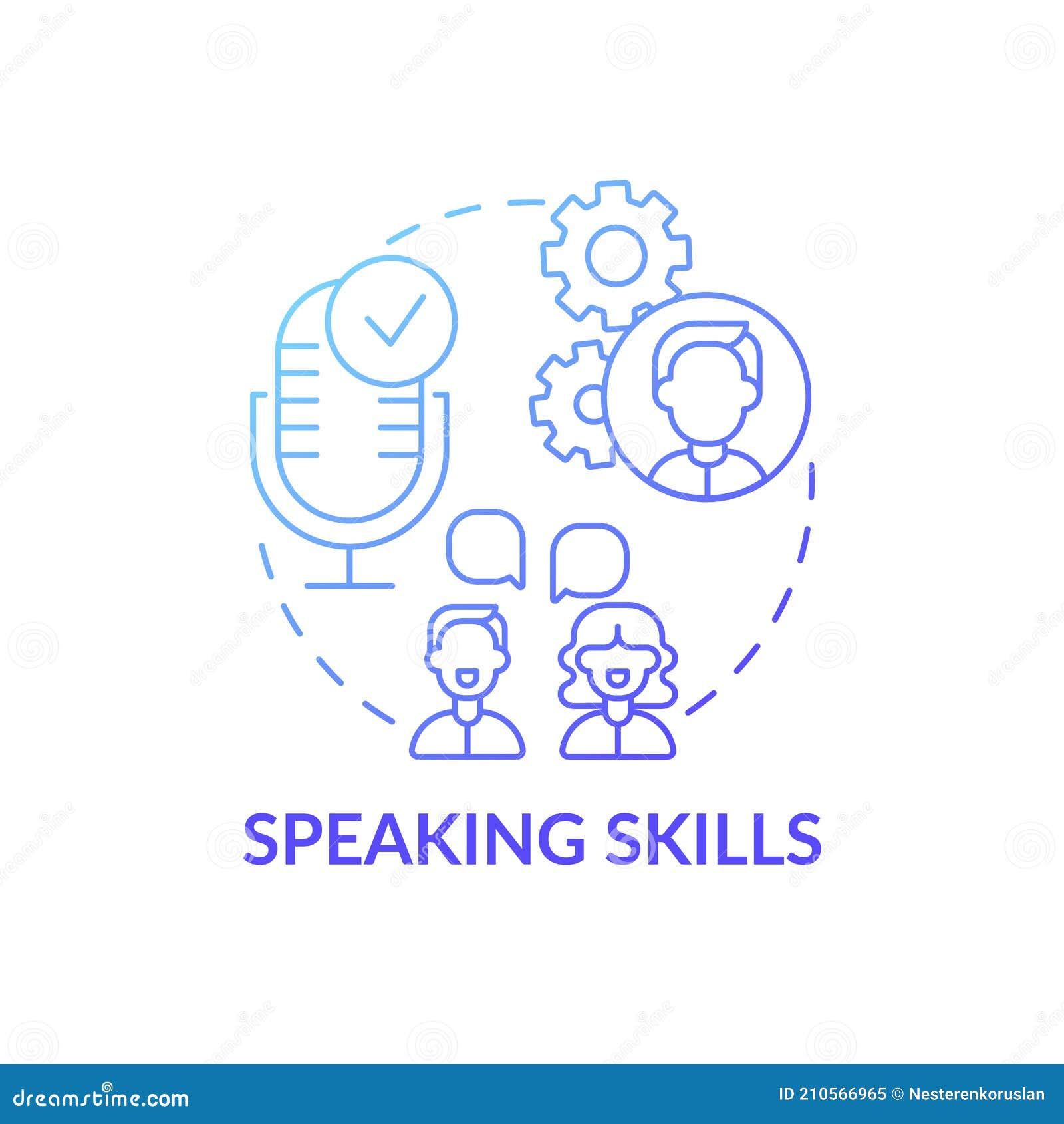 Speaking Skills Concept Icon Stock Vector - Illustration of linear ...