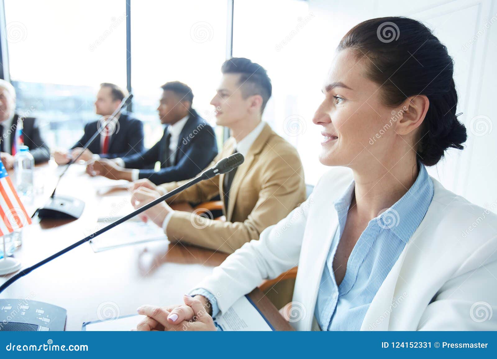 Speaking at summit stock image. Image of adult, participant - 124152331