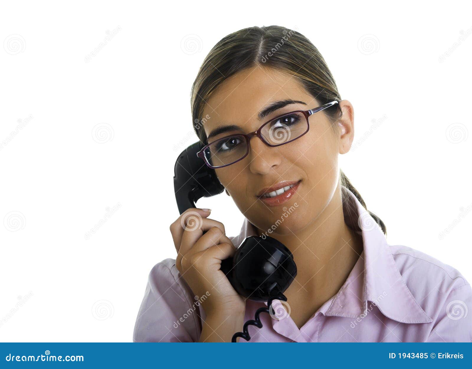 Speaking at the telephone stock image. Image of beautiful - 1943485