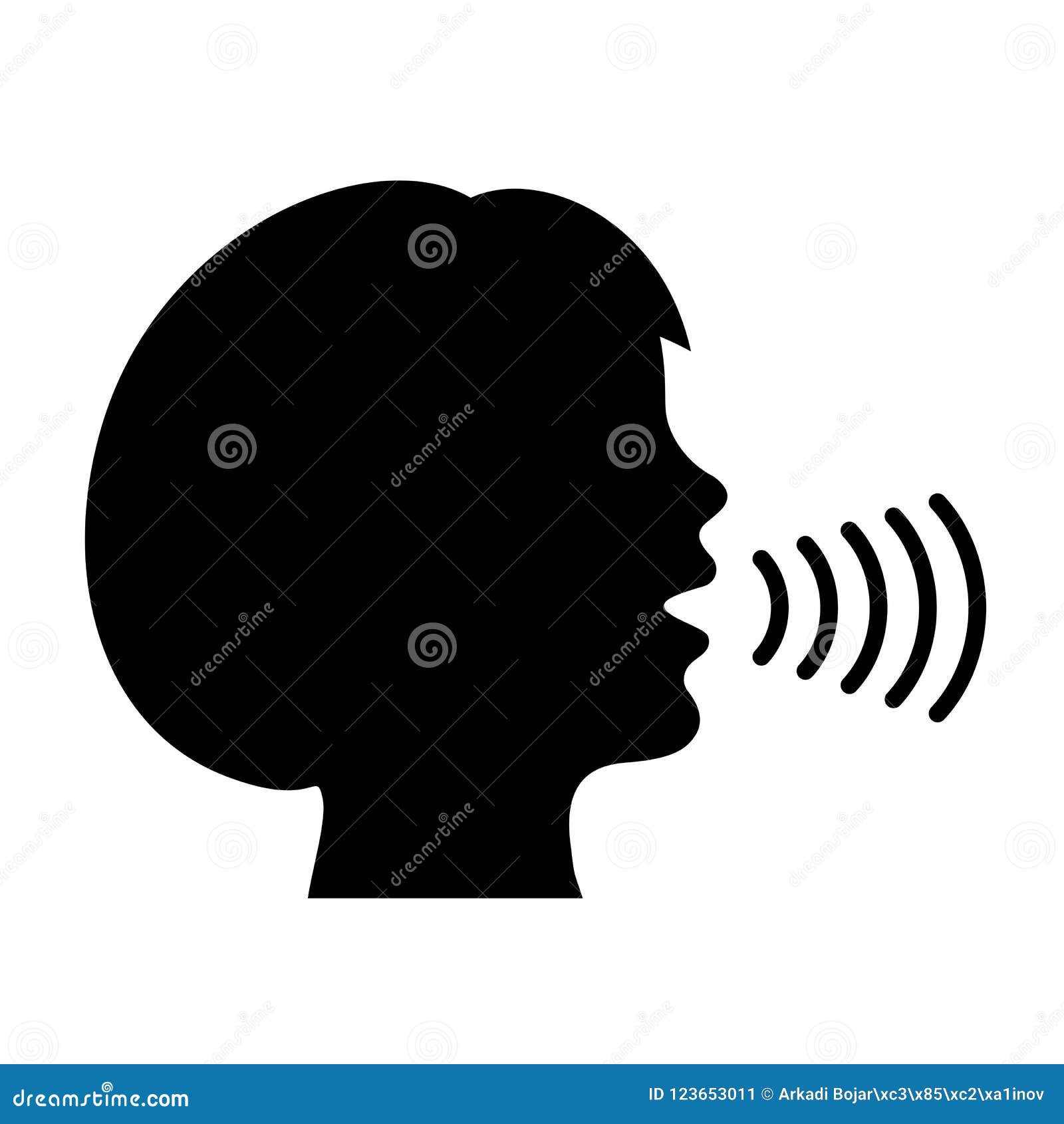Speaking woman vector icon stock vector. Illustration of head - 123653011