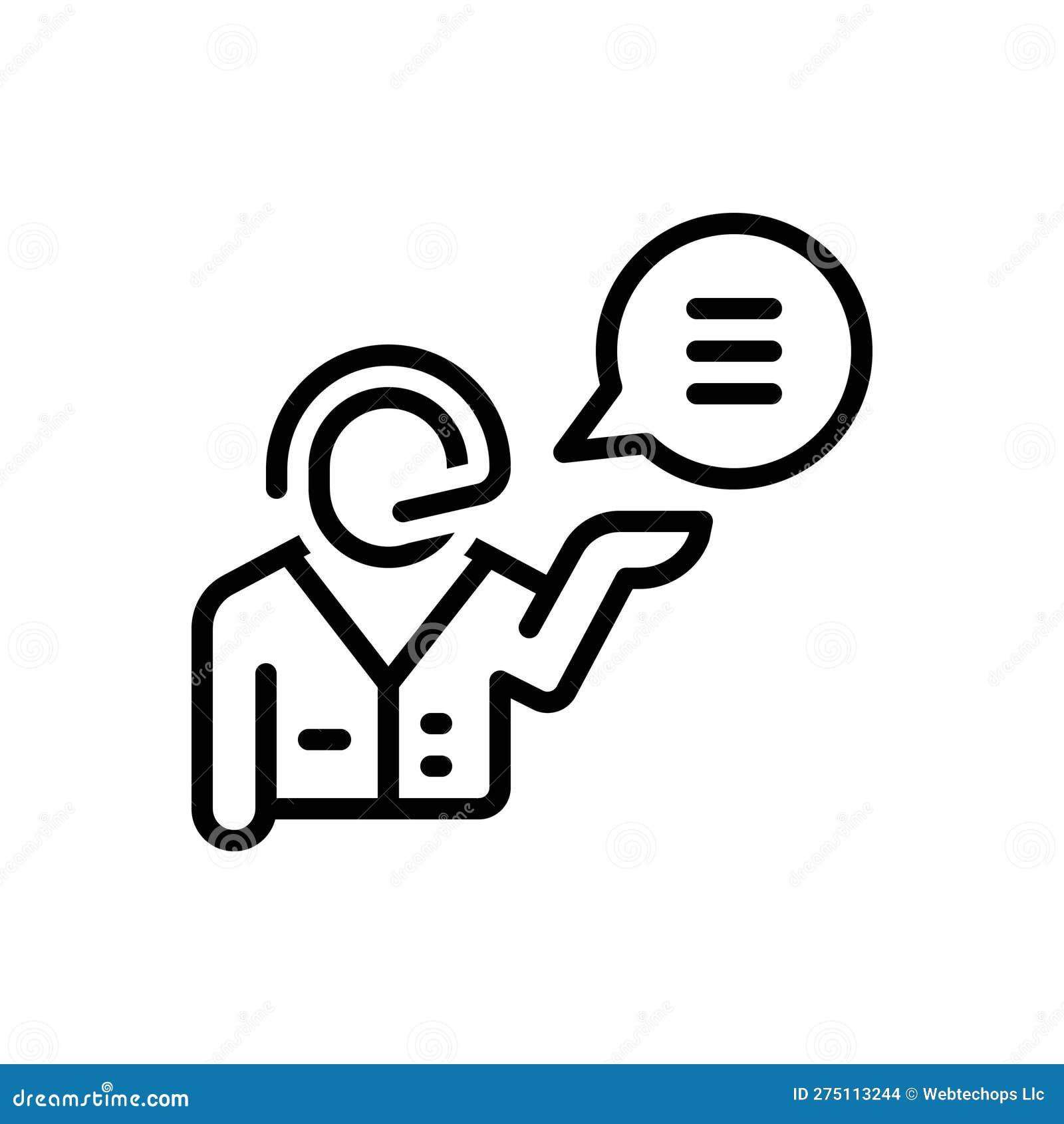 Black Line Icon for Speaks, Convey and Speech Stock Vector ...