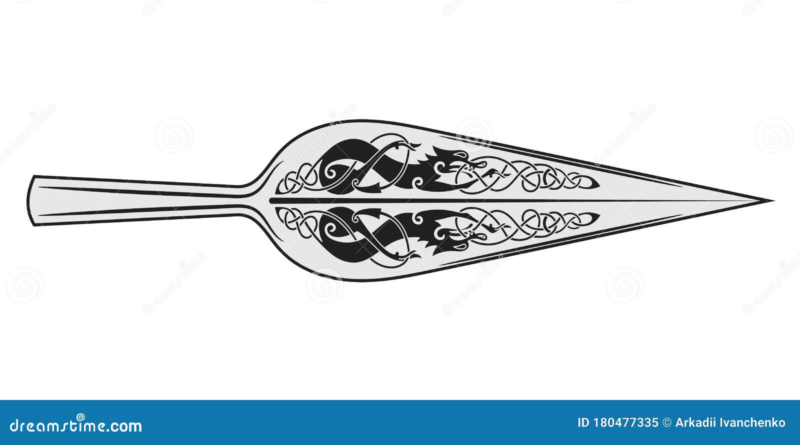 The Spear of the God Odin - Gungnir, and Scandinavian Pattern Stock ...
