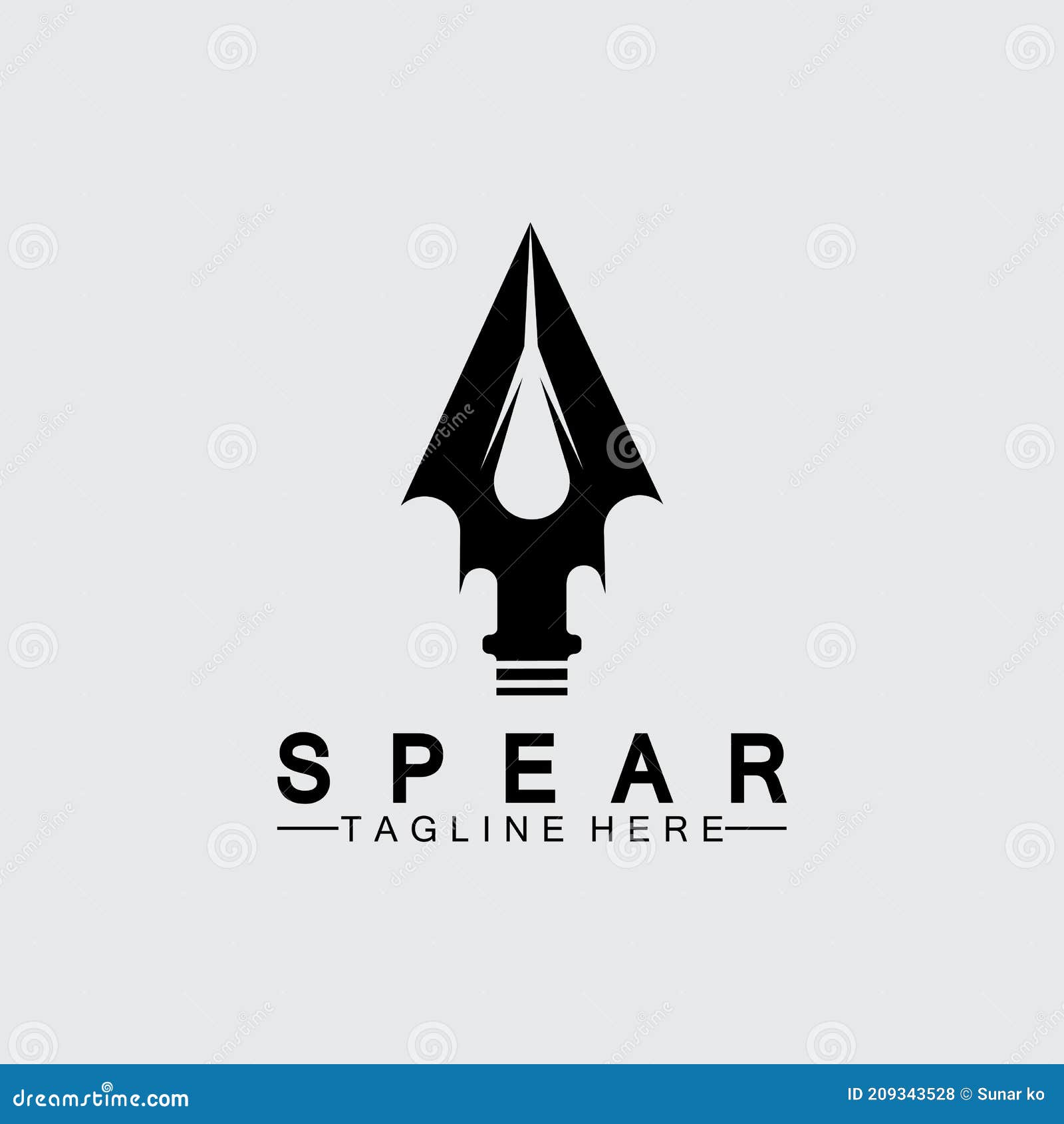 Spear Logo Icon Vector Illustration Design.Head Spear Logo Vintage ...