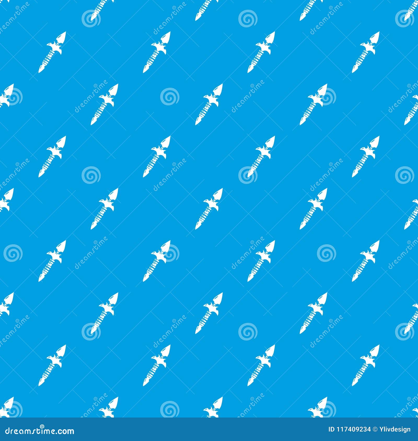 Spear Pattern Vector Seamless Blue Stock Vector - Illustration of lance ...