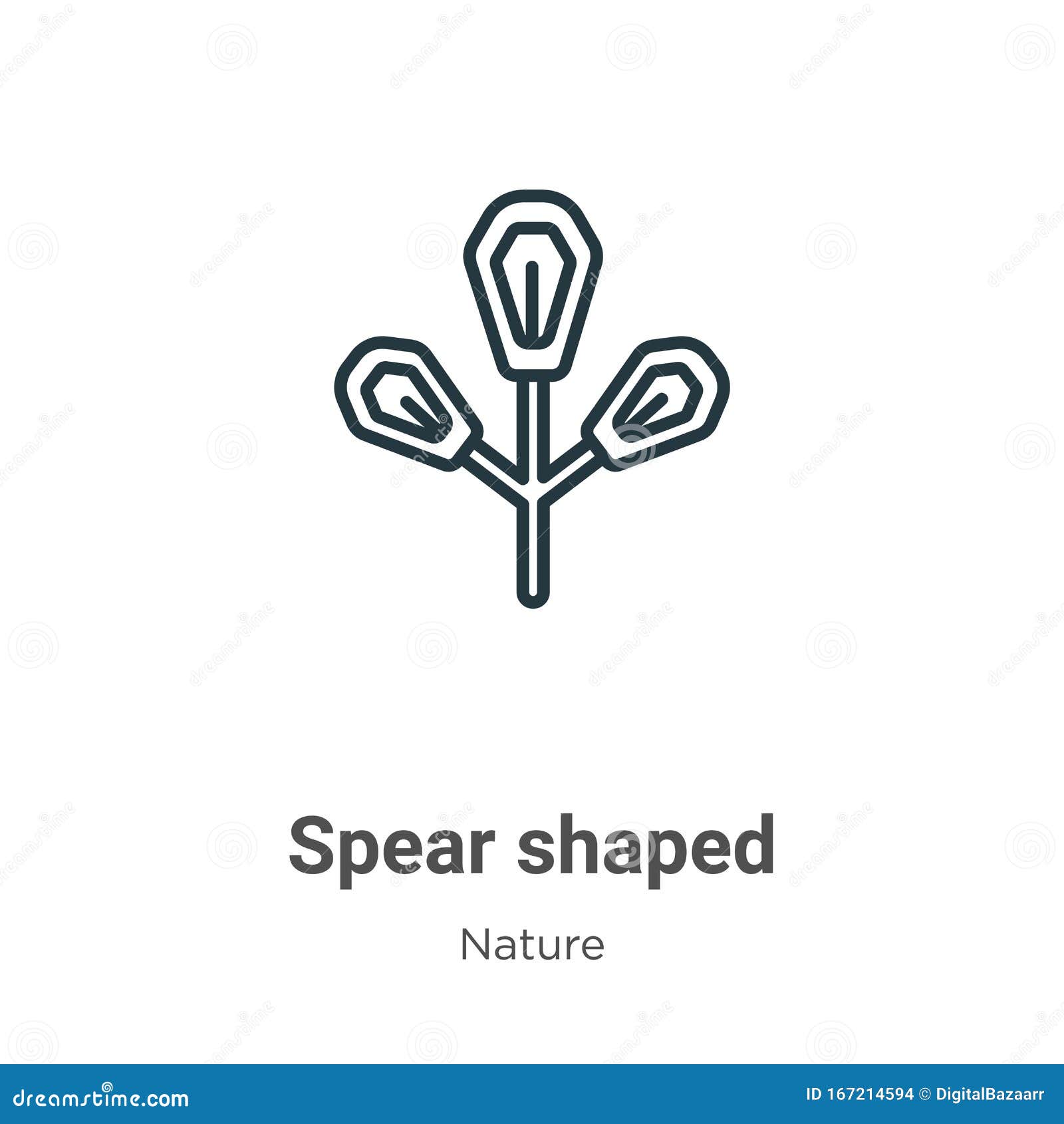 Spear Shaped Outline Vector Icon. Thin Line Black Spear Shaped Icon ...