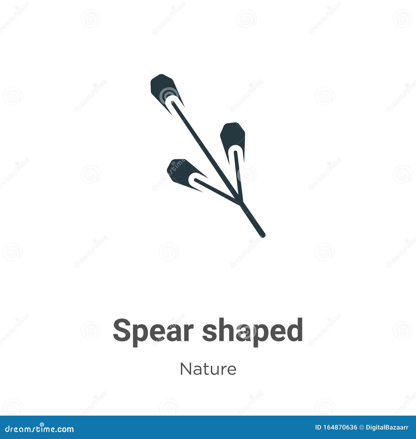 Spear Shaped Vector Icon on White Background. Flat Vector Spear Shaped ...