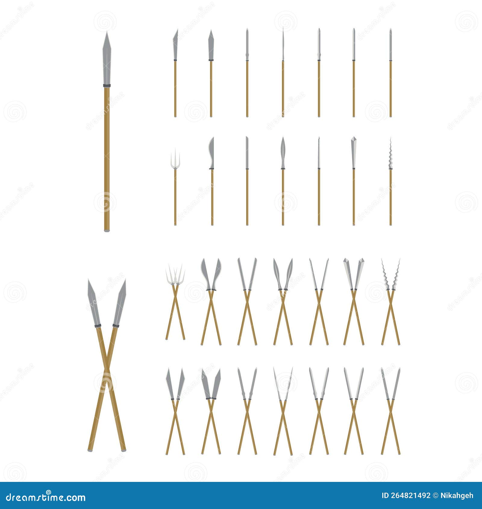 Spear War Lance Weapon Two Side Sharp Knight Stock Vector ...