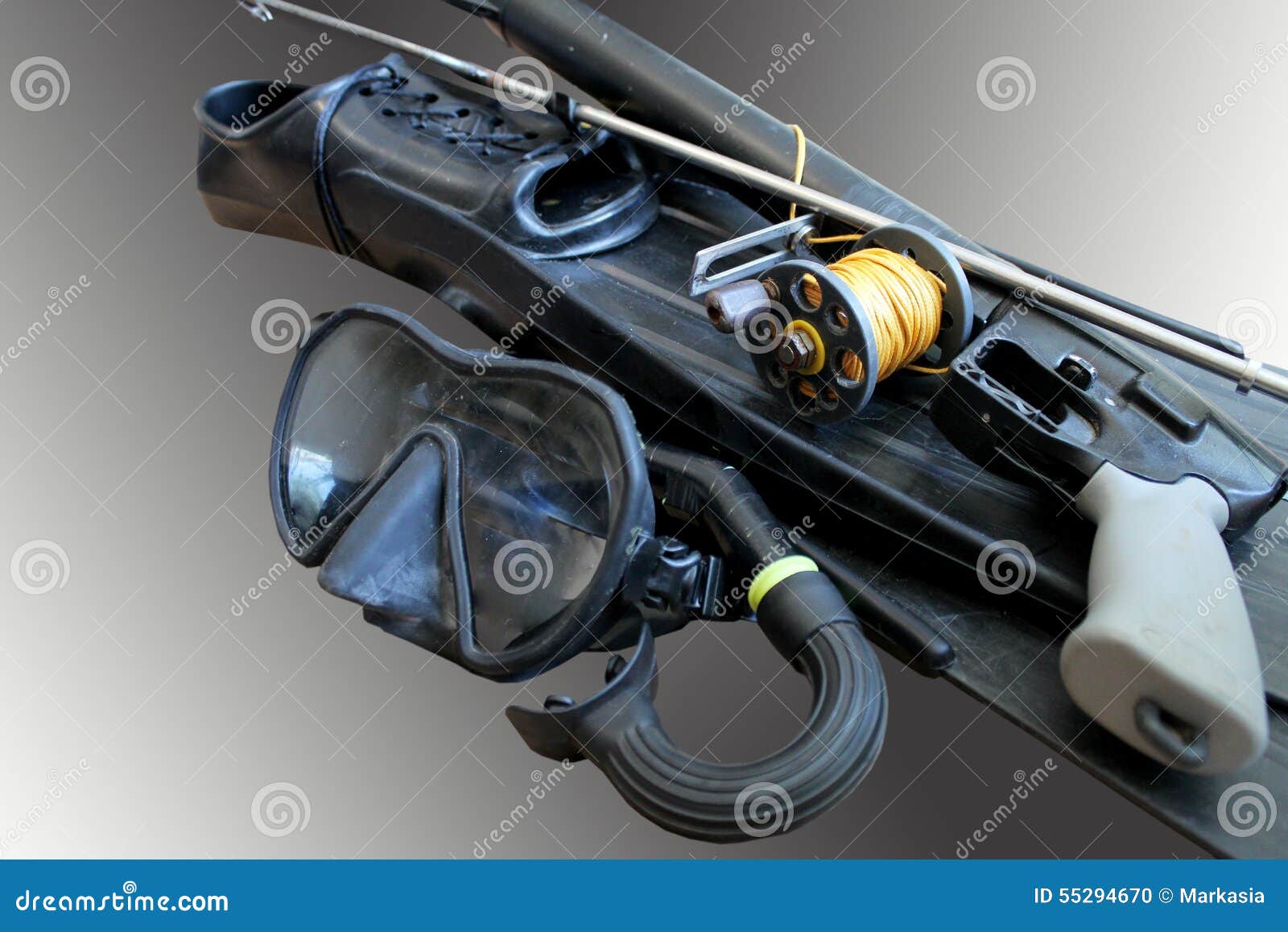 Spearfishing stock photo. Image of shotgun, white, underwater - 55294670