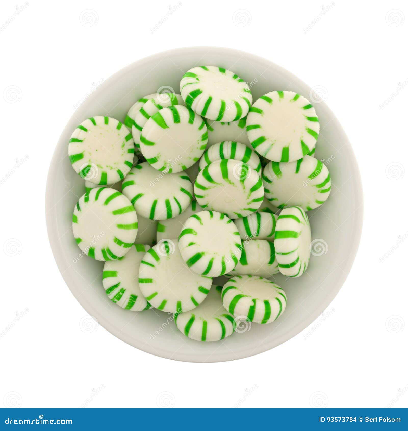 Spearmint Starlight Mints In A Small Bowl Royalty-Free Stock Image ...