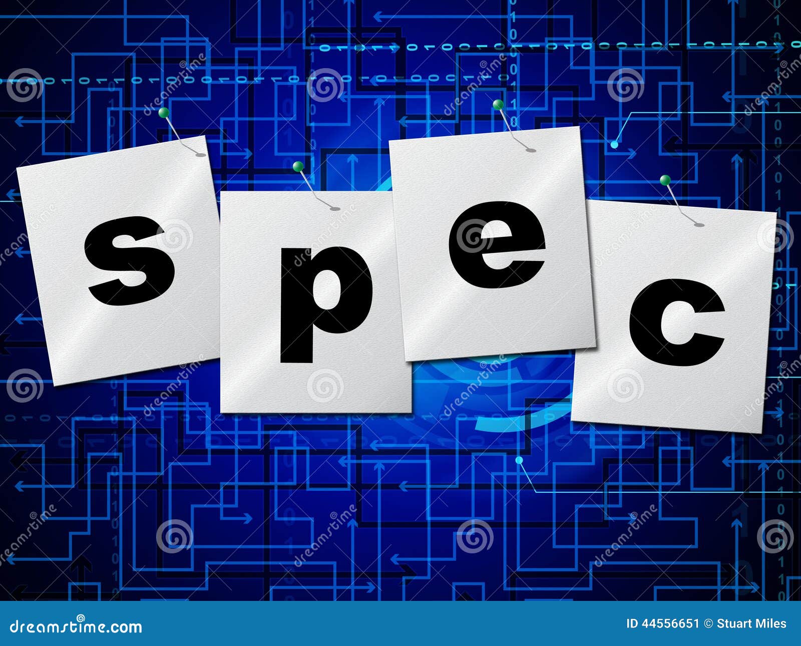 Spec Designs Means Plan Creativity and Designed Stock Illustration ...