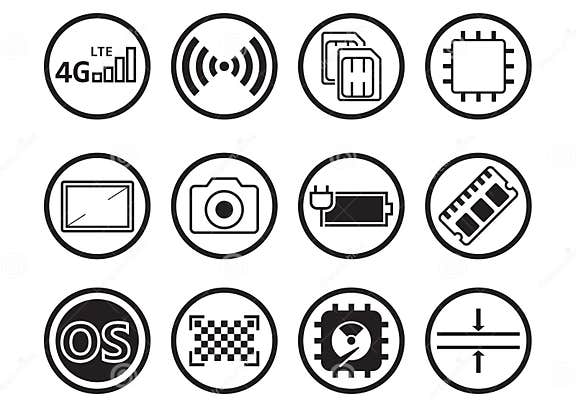 Spec icon set stock vector. Illustration of outline - 119506409