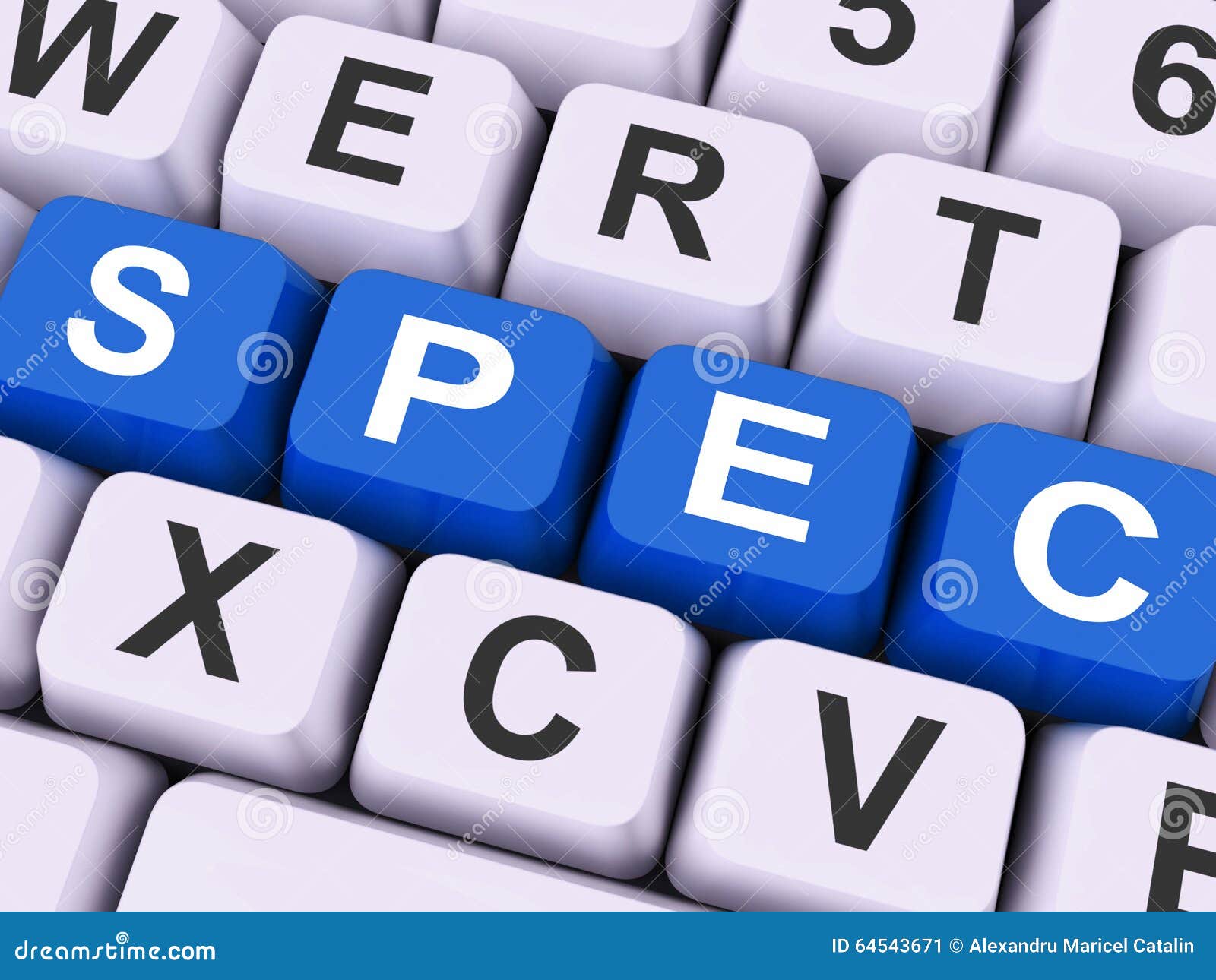 Spec Keys Show Specifications Blueprint or Design Stock Image - Image ...