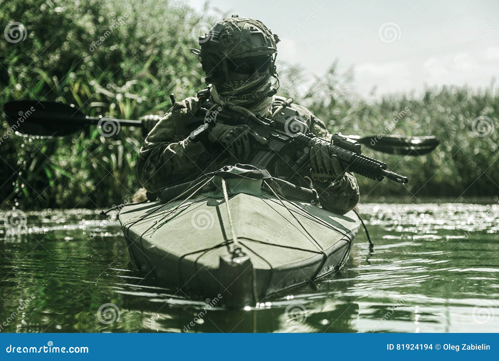 Spec Ops in the Military Kayak Stock Photo - Image of diversionist ...
