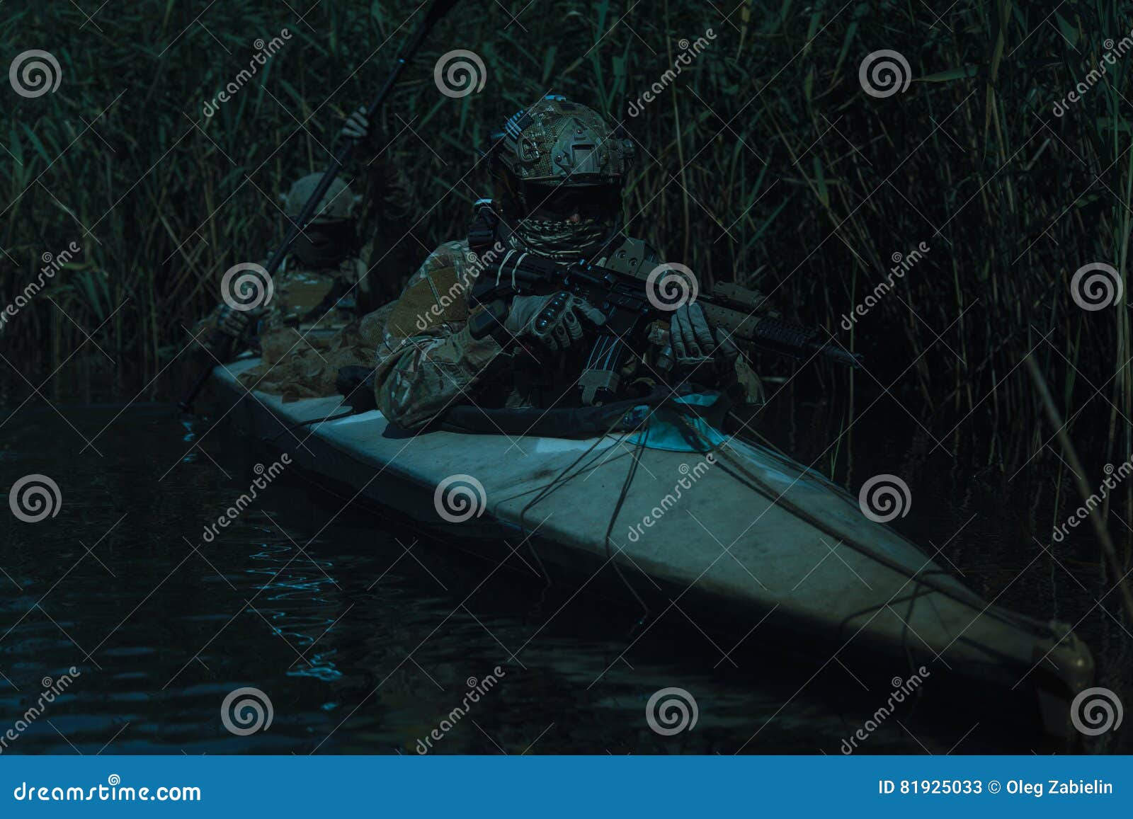 Spec Ops in the Military Kayak Stock Image - Image of operator ...