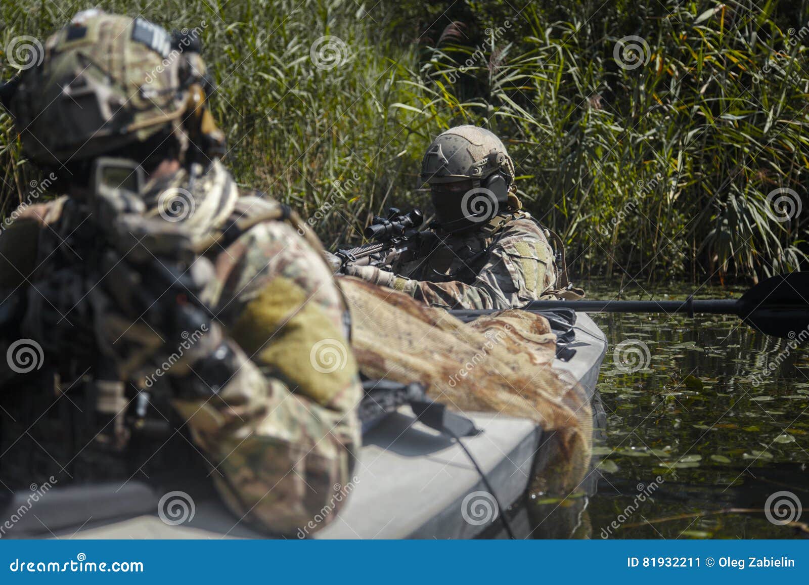 Spec Ops in the Military Kayak Stock Image - Image of navy, spec: 81932211