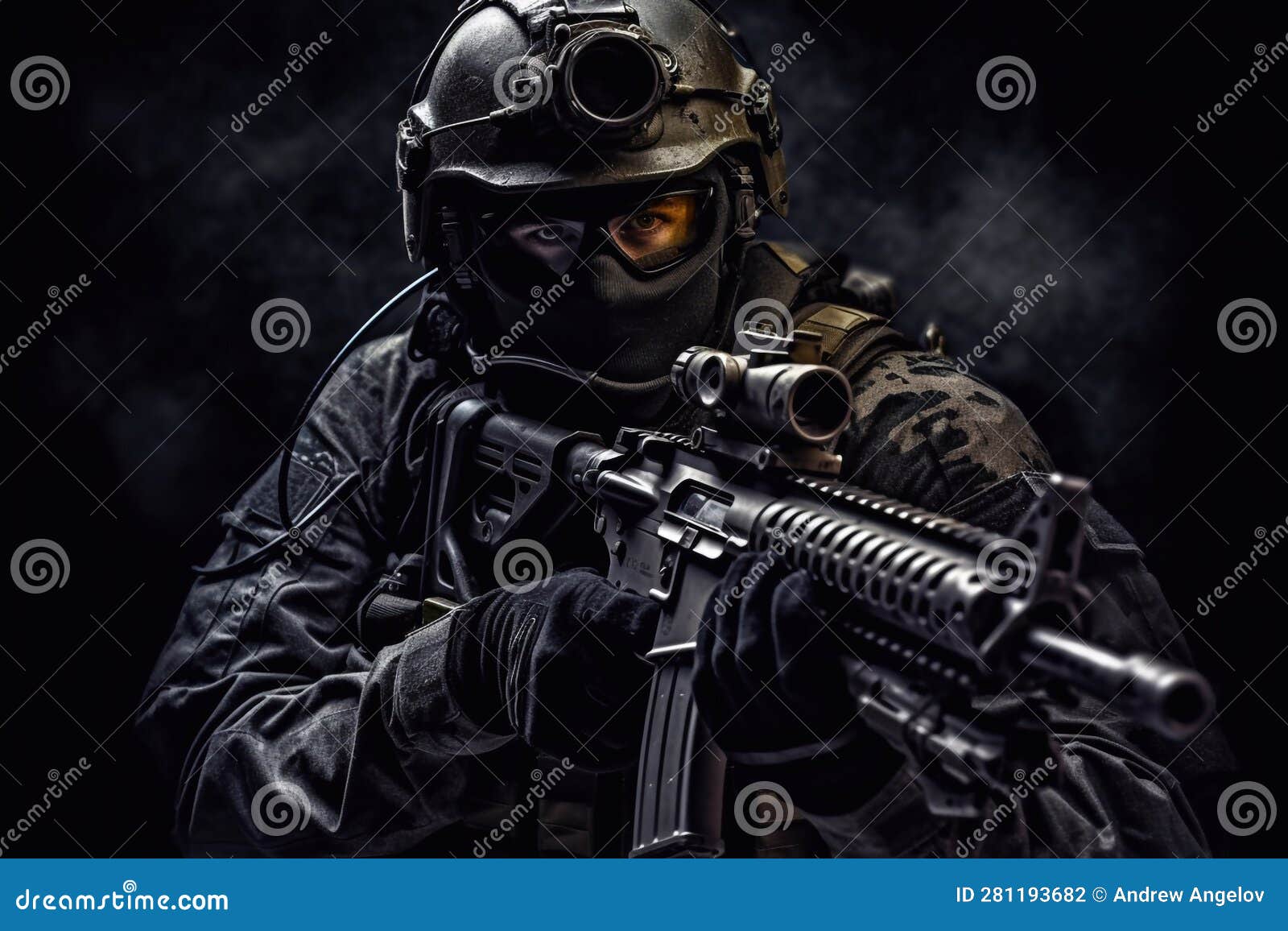 Spec Ops Police Officer SWAT Stock Illustration - Illustration of force ...