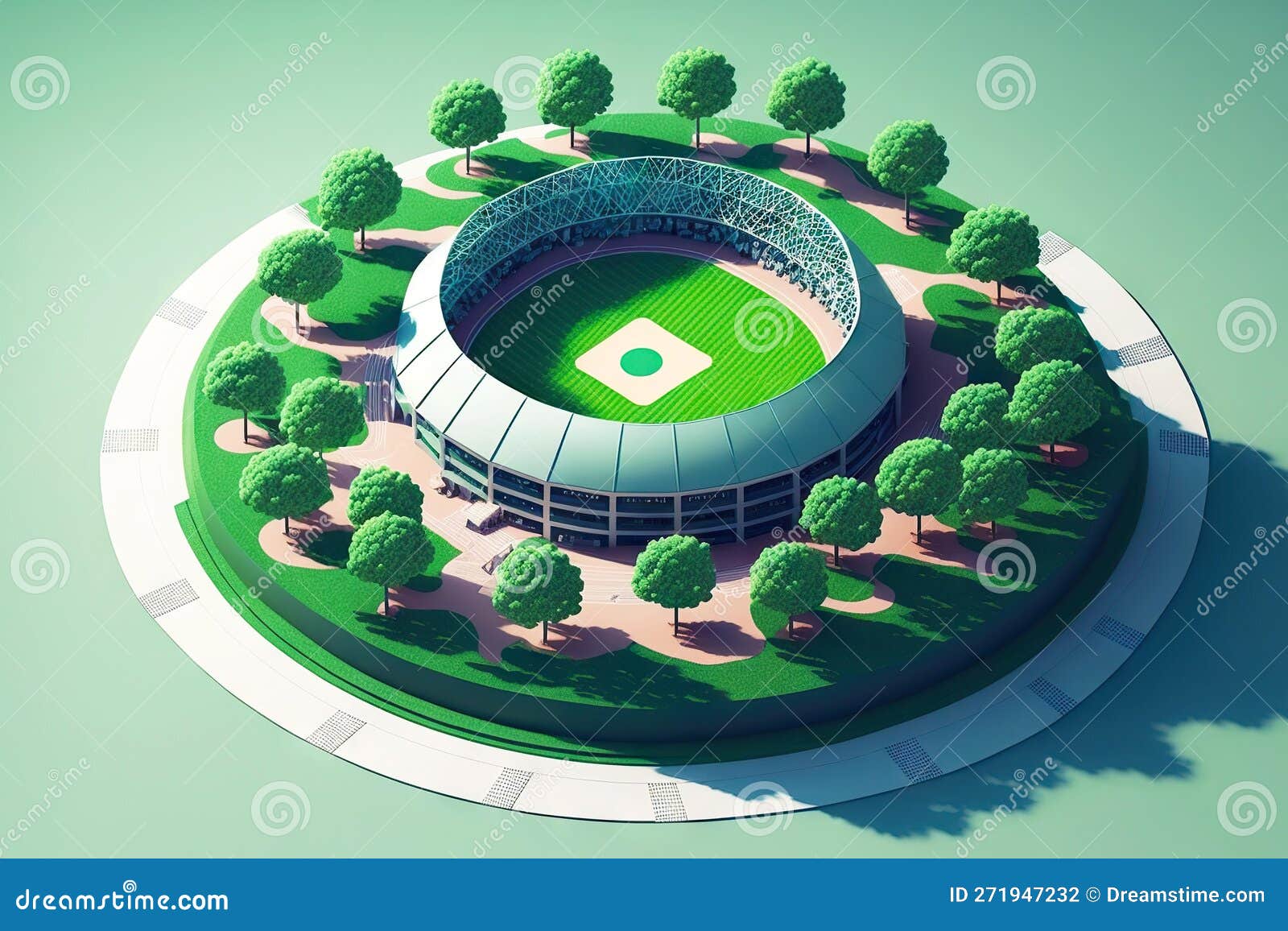 Special Baseball Stadium with Green Grass, Generative Ai Stock Photo ...