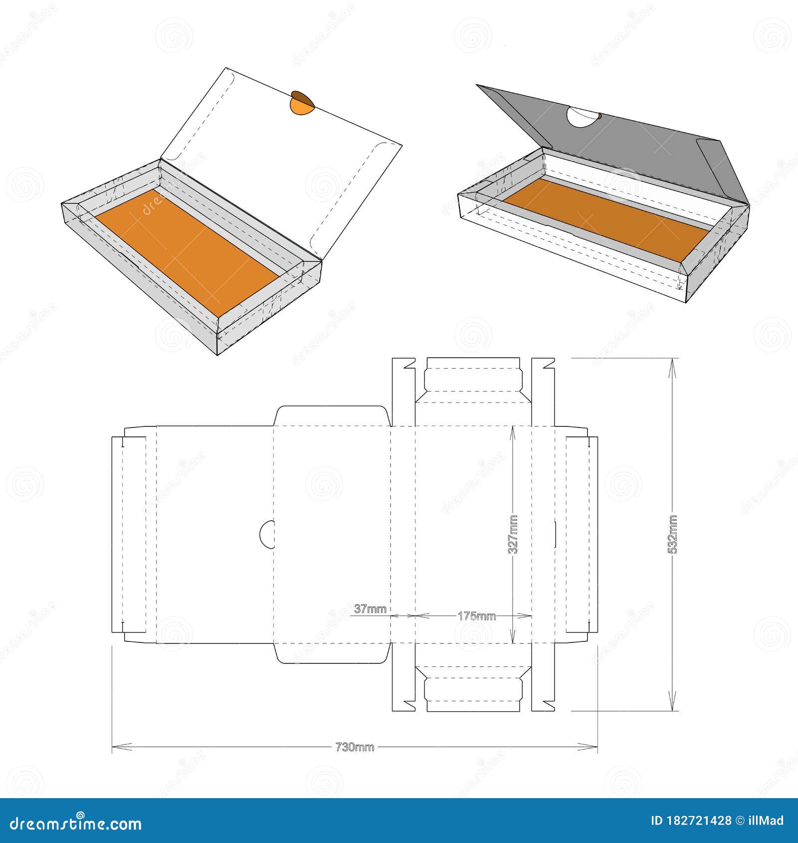 Special Box Design for Cakes and Pastries and Die-cut Pattern Stock ...