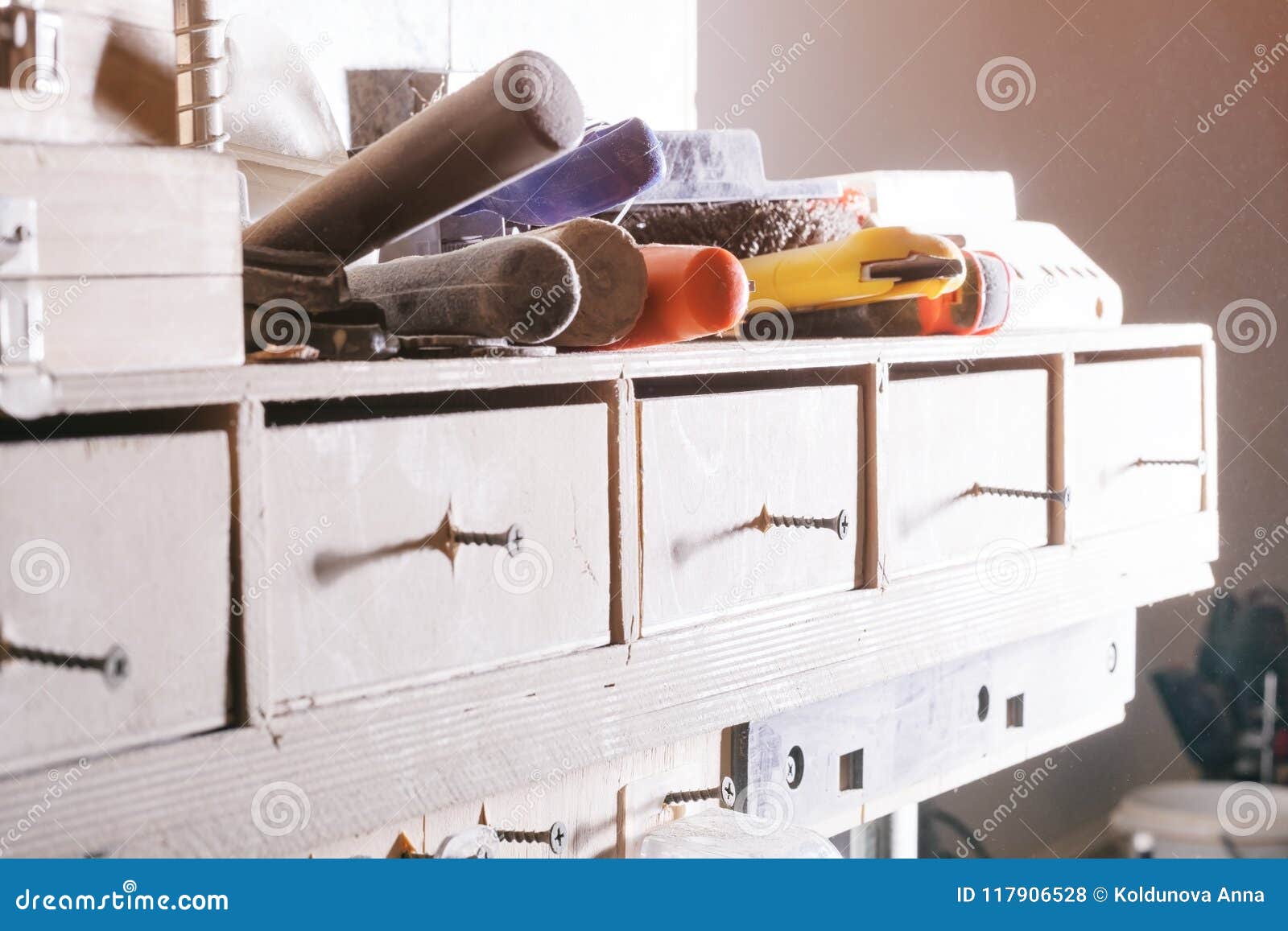 Special box with tools. stock photo. Image of dust, wall - 117906528