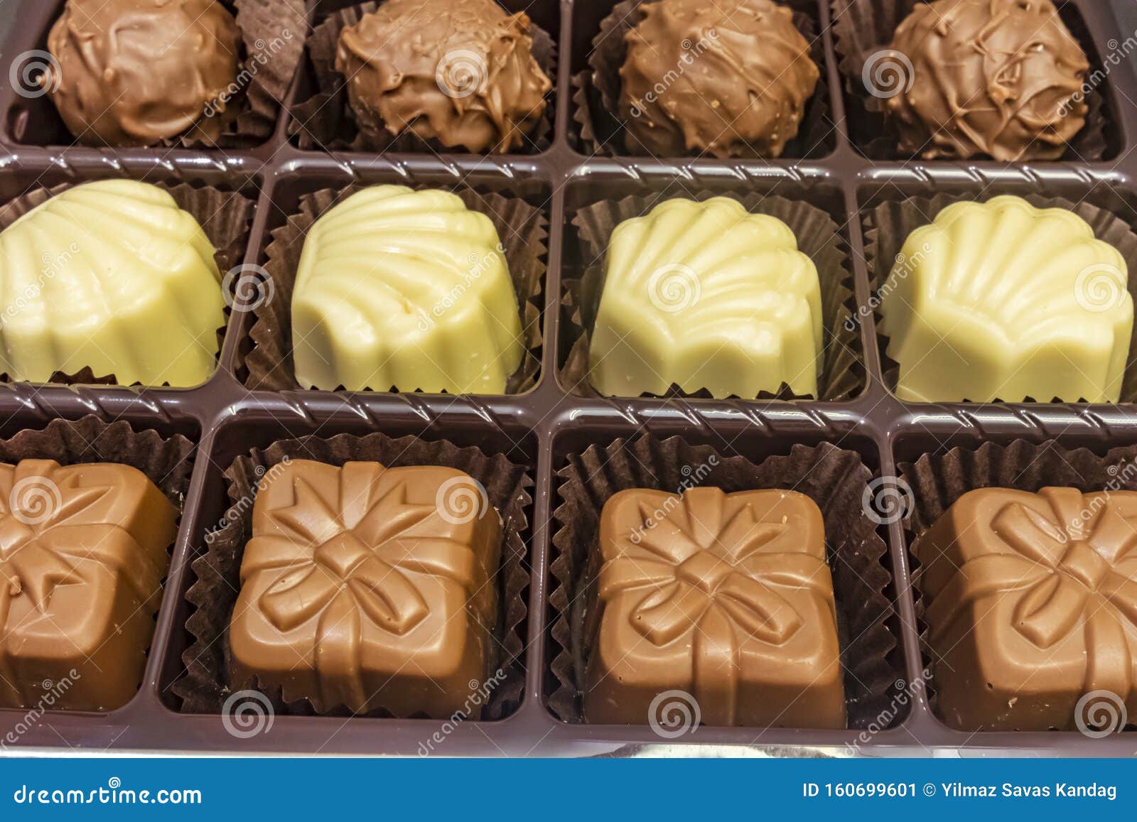 Special Chocolates with Different Figures in Gift Box Stock Image ...