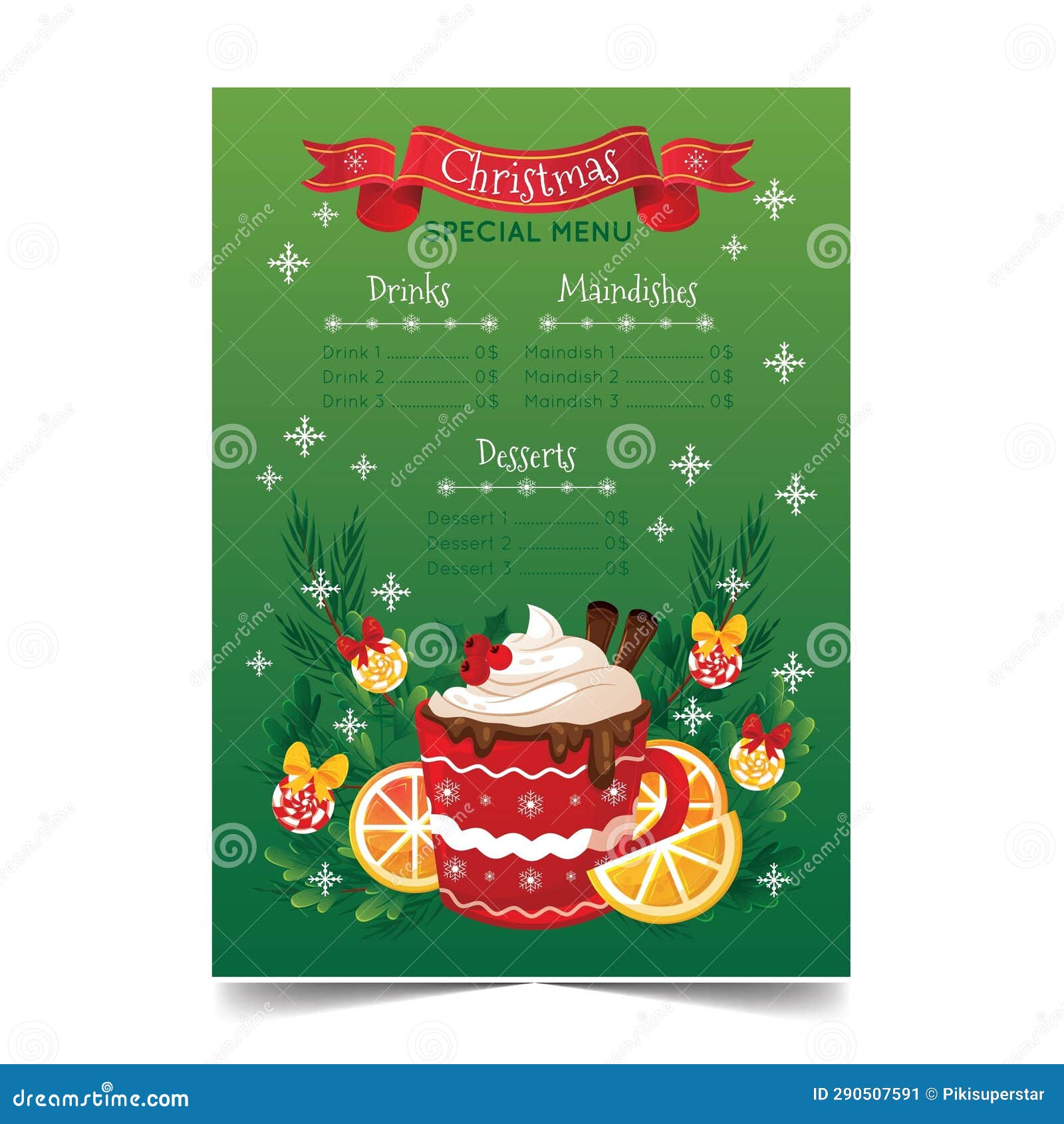 Special Christmas Festive Menu Design Template Stock Vector ...