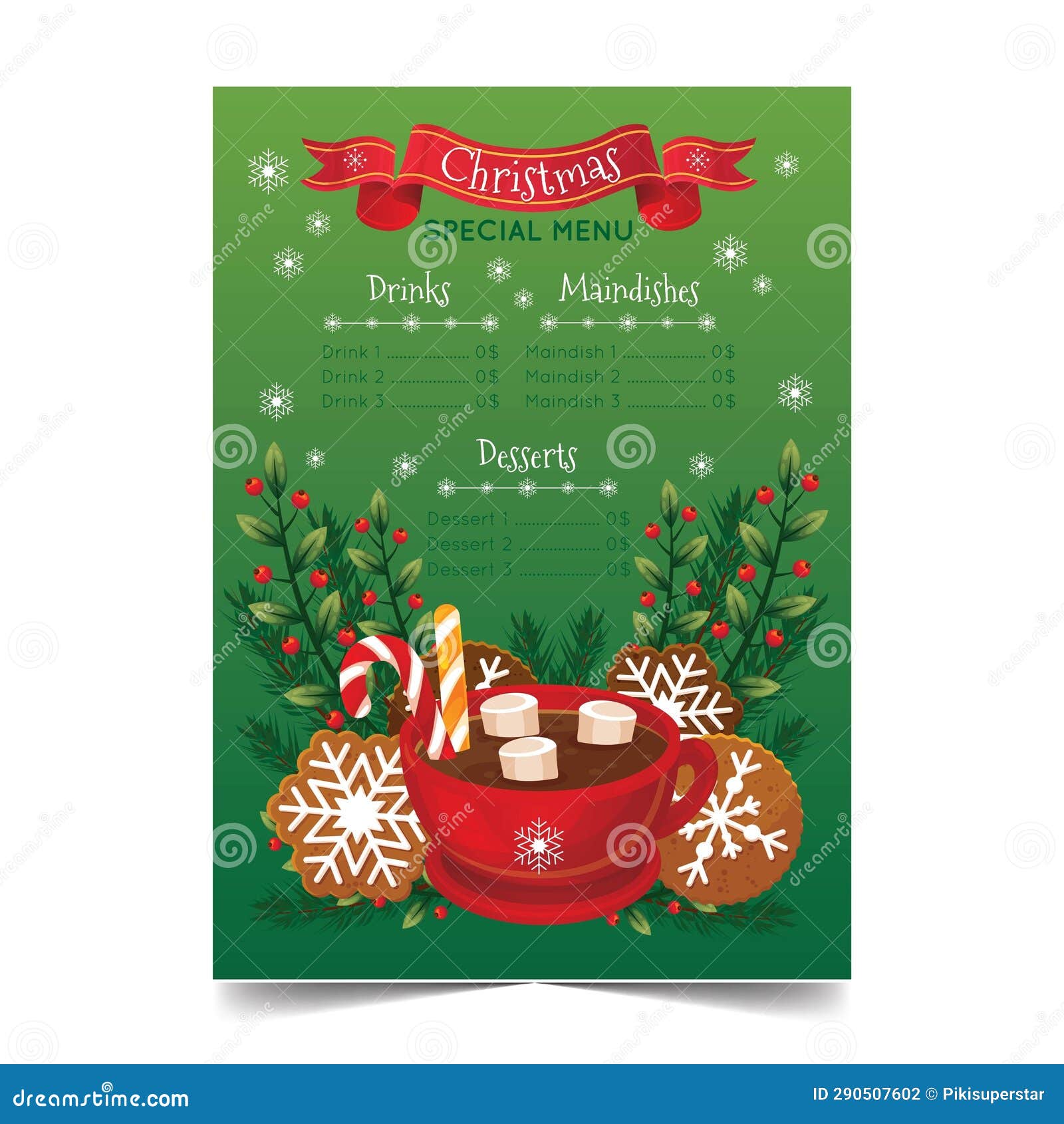 Special Christmas Festive Menu Design Template Stock Vector ...