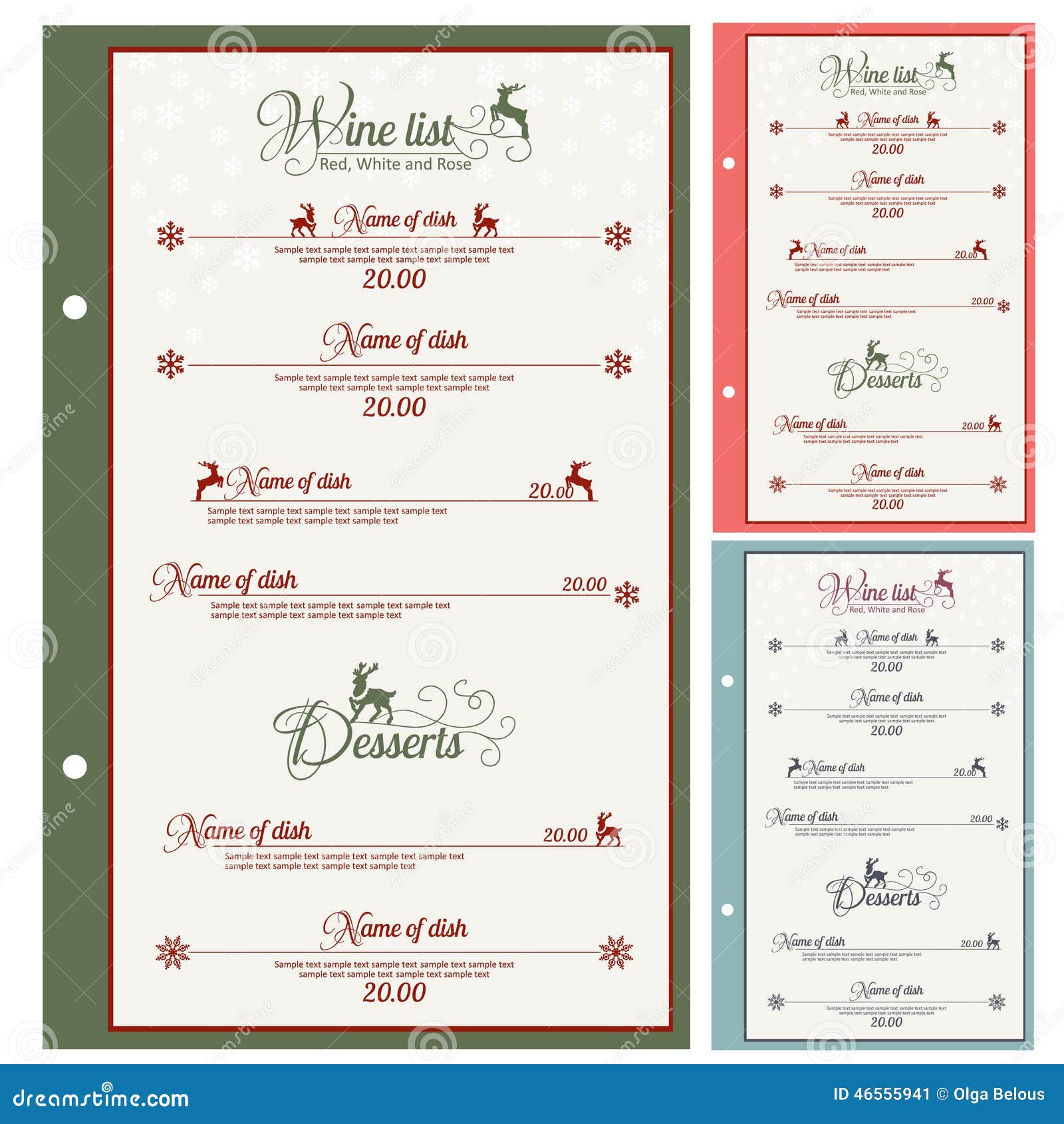 Special Christmas Festive Menu Design. Stock Vector - Illustration of ...