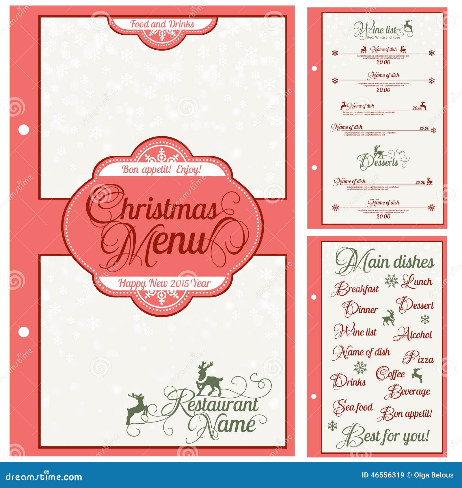 Special Christmas Festive Menu Design. Stock Vector - Illustration of ...