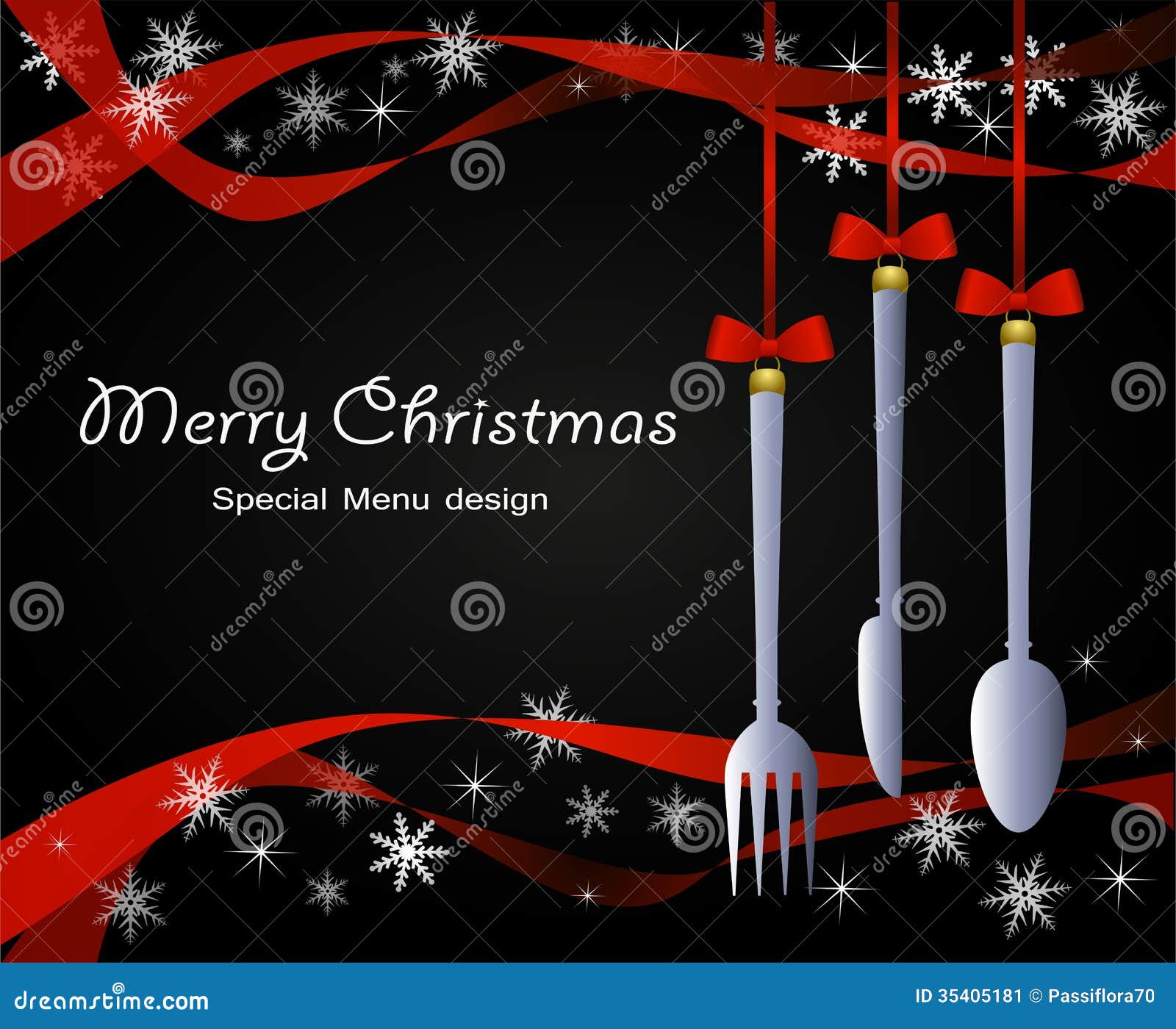 Special christmas menu stock vector. Illustration of lights - 35405181