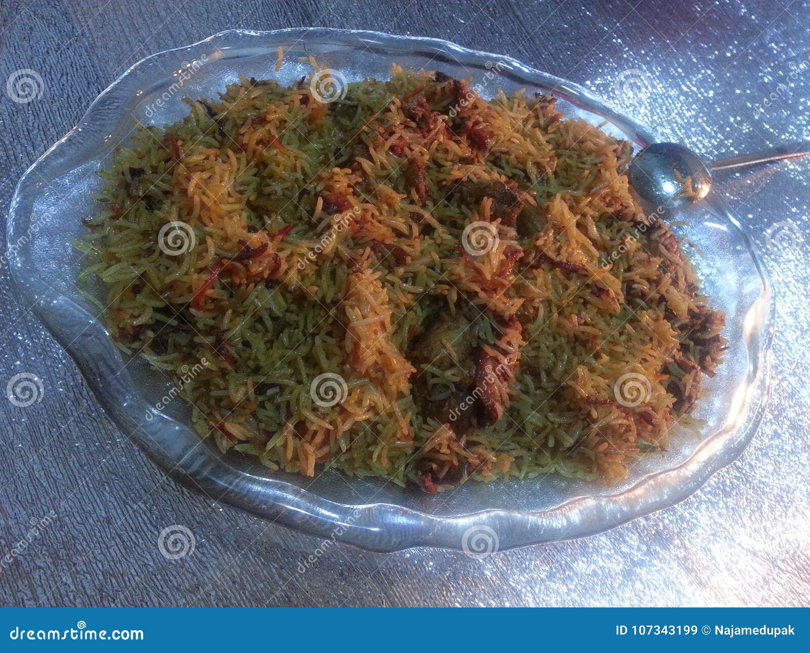 Special Cooked Rice Dish with Beef Stock Image - Image of beans, mixed ...